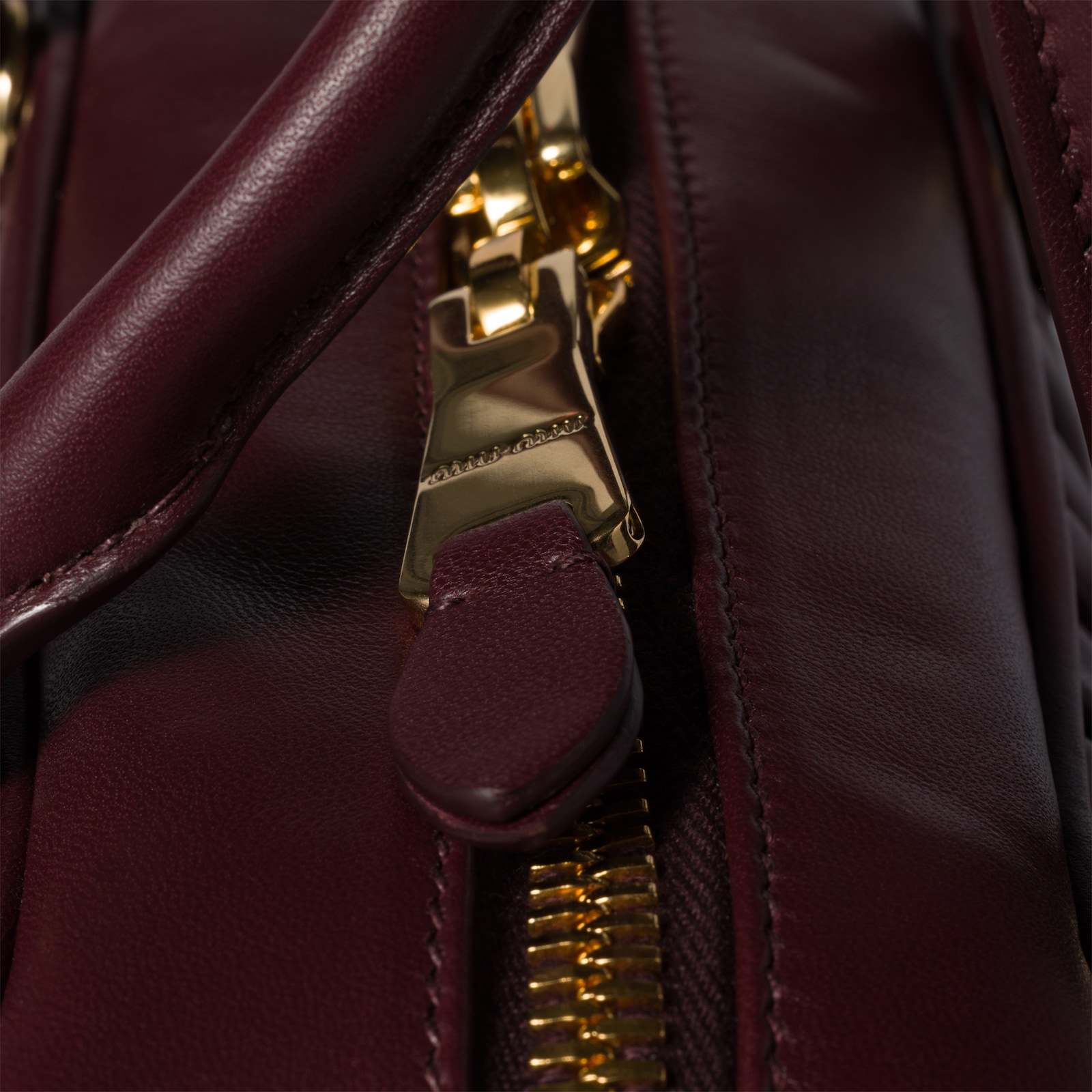 Burgundy Arcadie Matelassé Nappa Leather Bag | Miu Miu