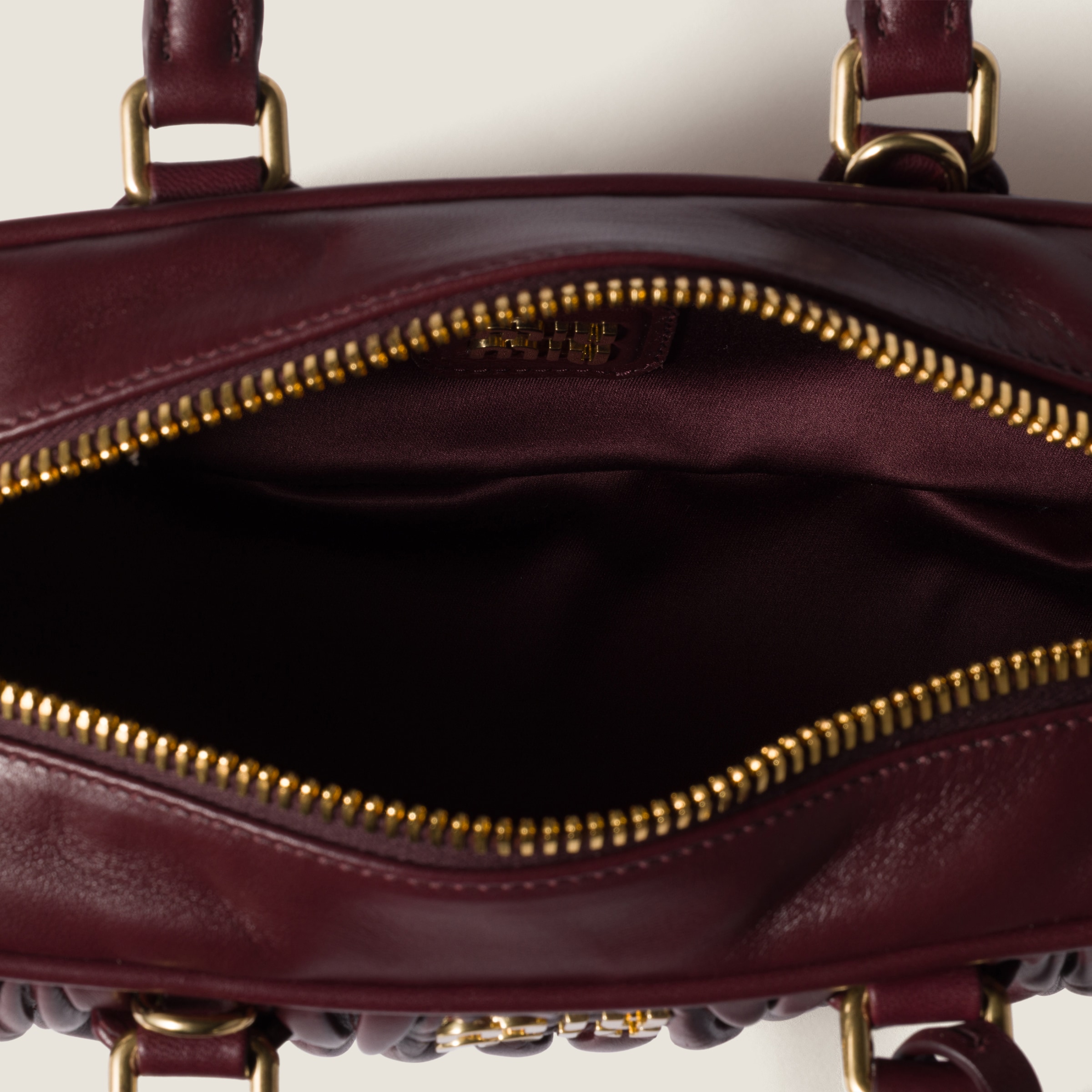 Burgundy Arcadie Matelassé Nappa Leather Bag | Miu Miu - United States