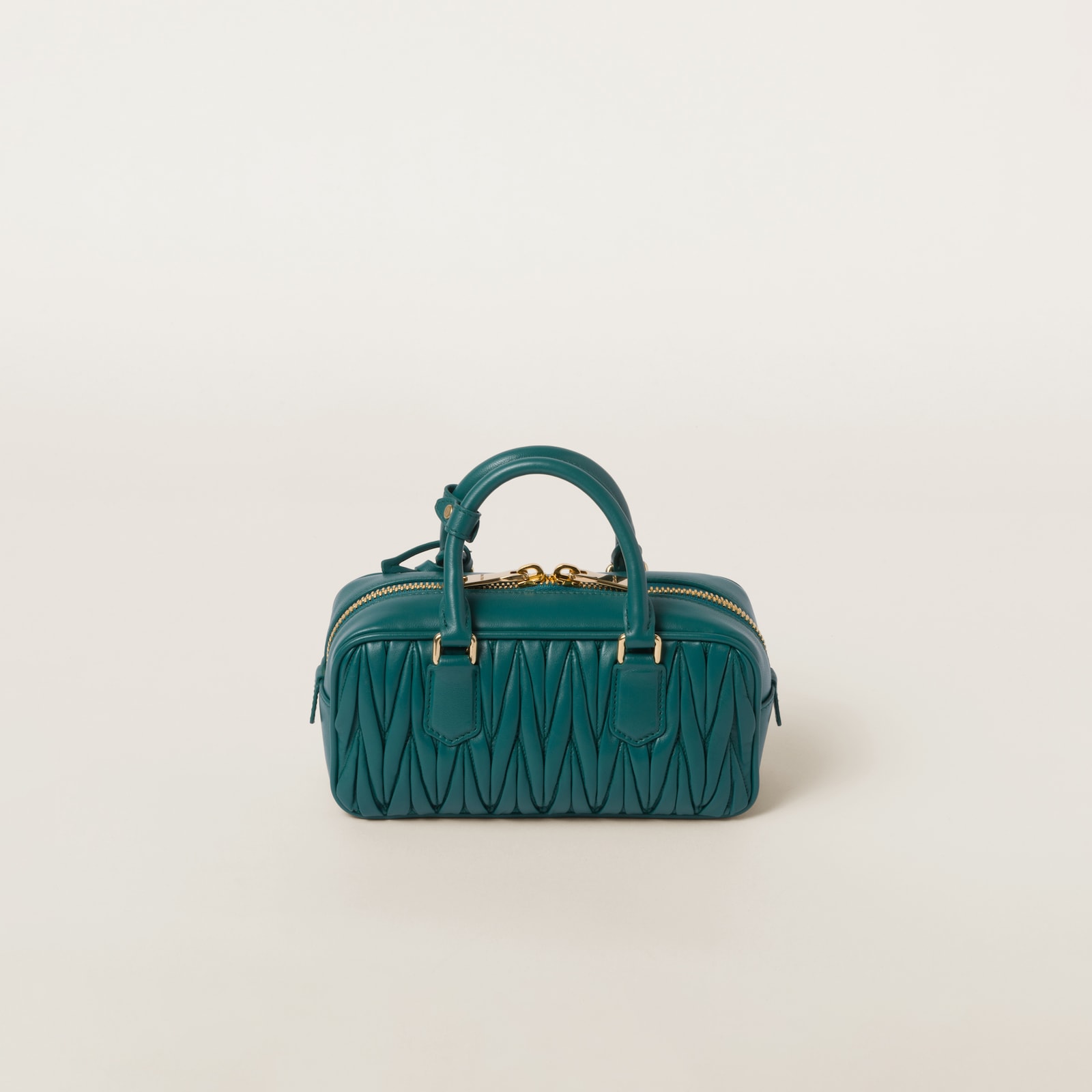 Lagoon Blue Arcadie Matelassé Nappa Leather Bag | Miu Miu