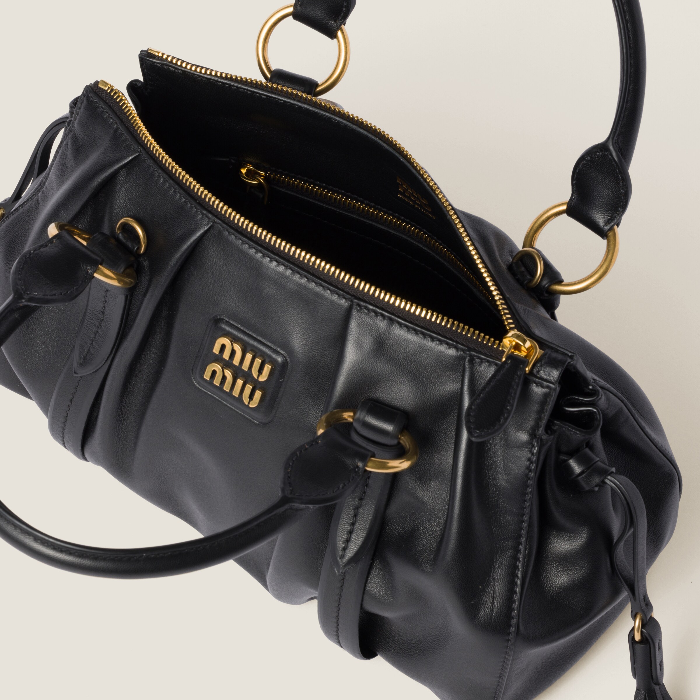 Black Joie Nappa Leather Bag | Miu Miu