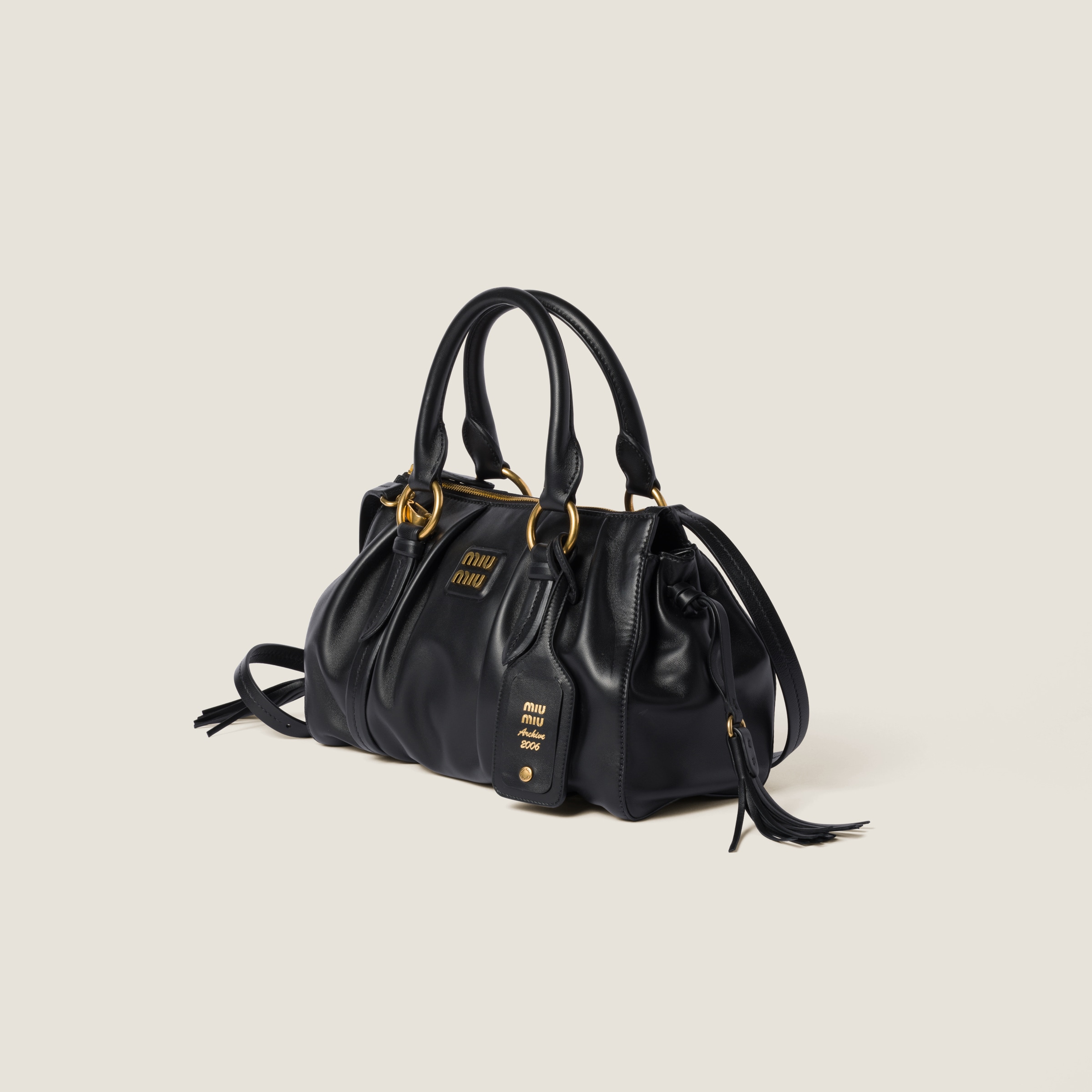 Black Joie Nappa Leather Bag | Miu Miu
