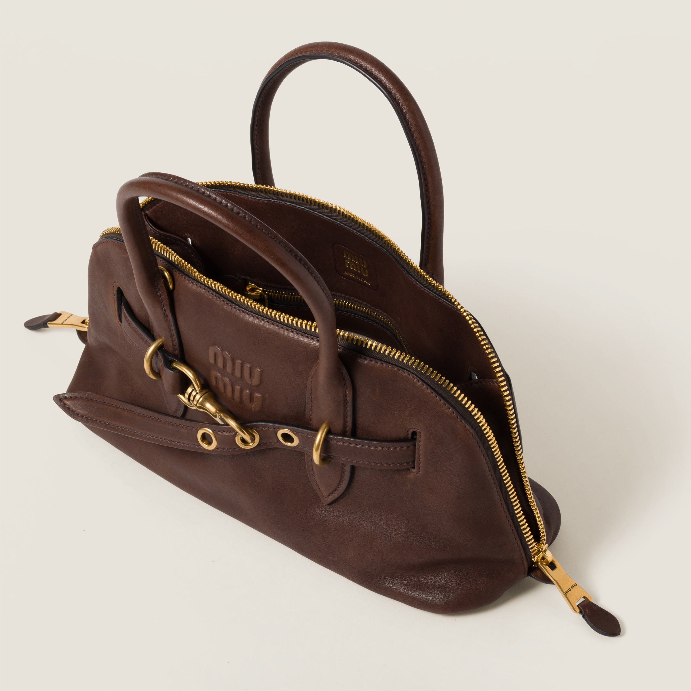 Briarwood Aventure Nappa Leather Top-handle Bag | Miu Miu