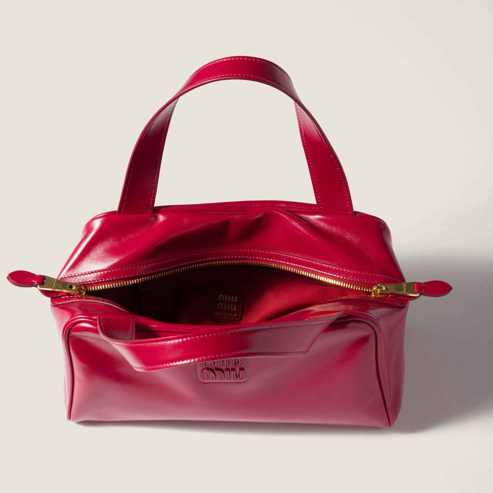 Ruby Red Leather Top-handle Bag | Miu Miu