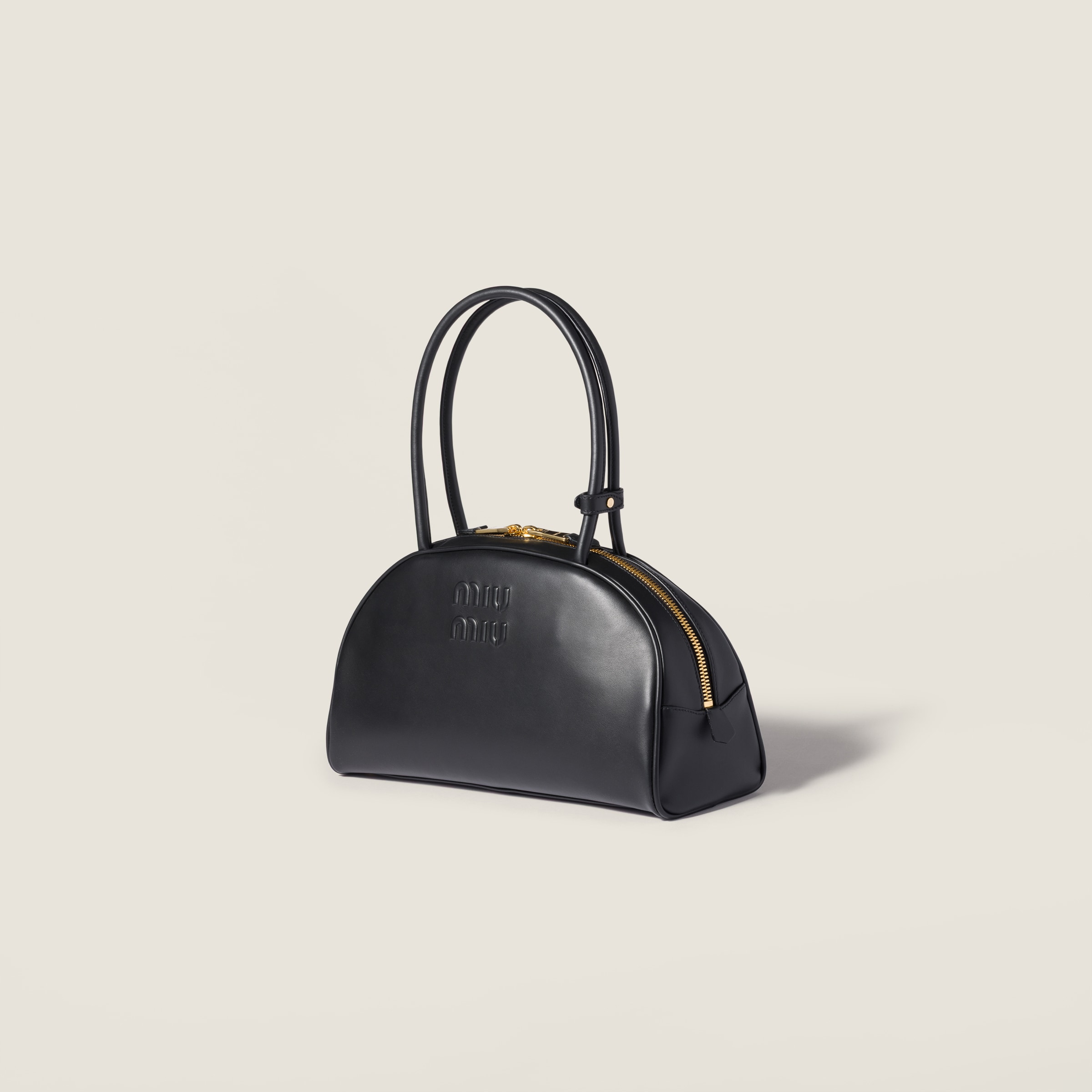 Black Beau Leather Bag | Miu Miu - Germany