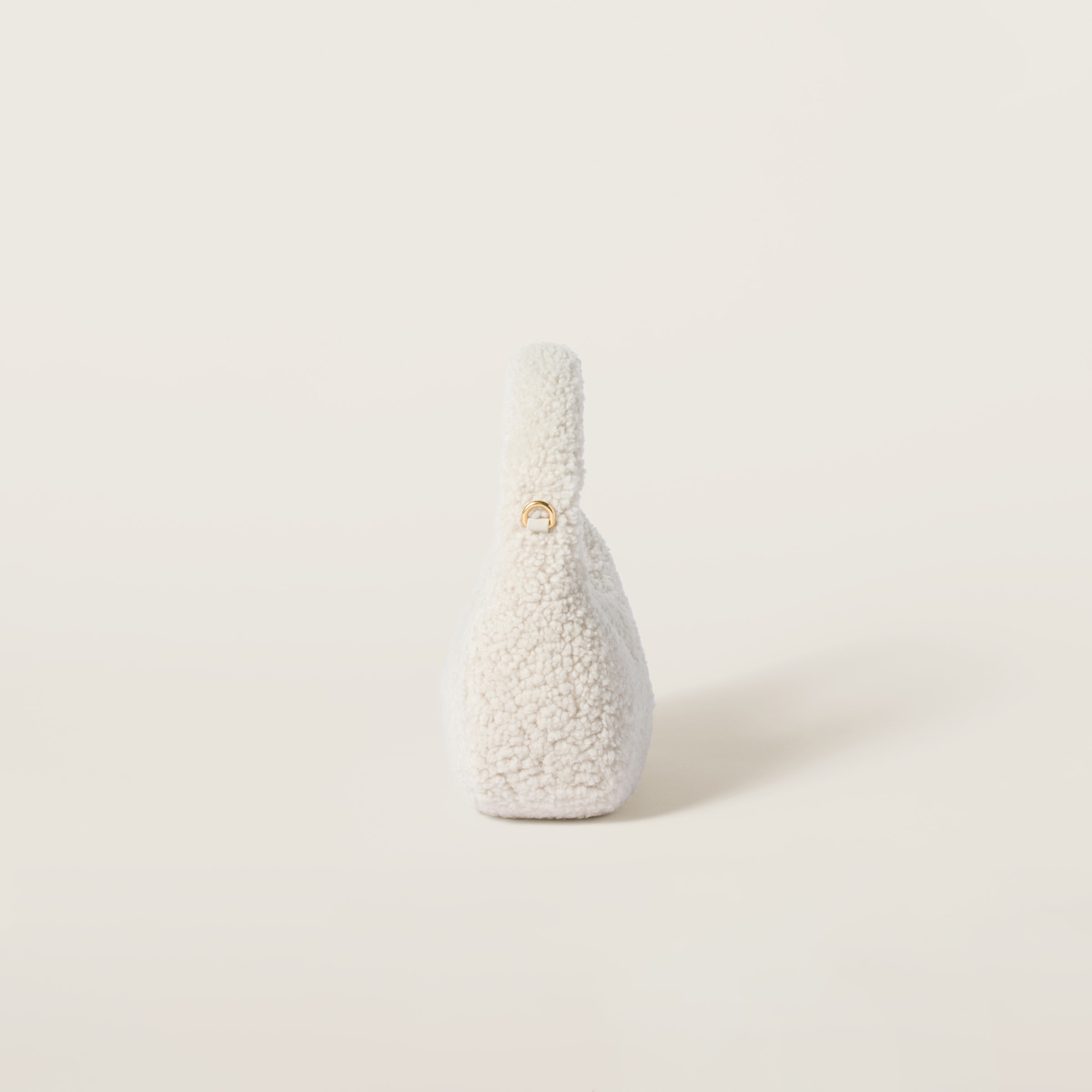 Ivory Wander Shearling Hobo Bag | Miu Miu