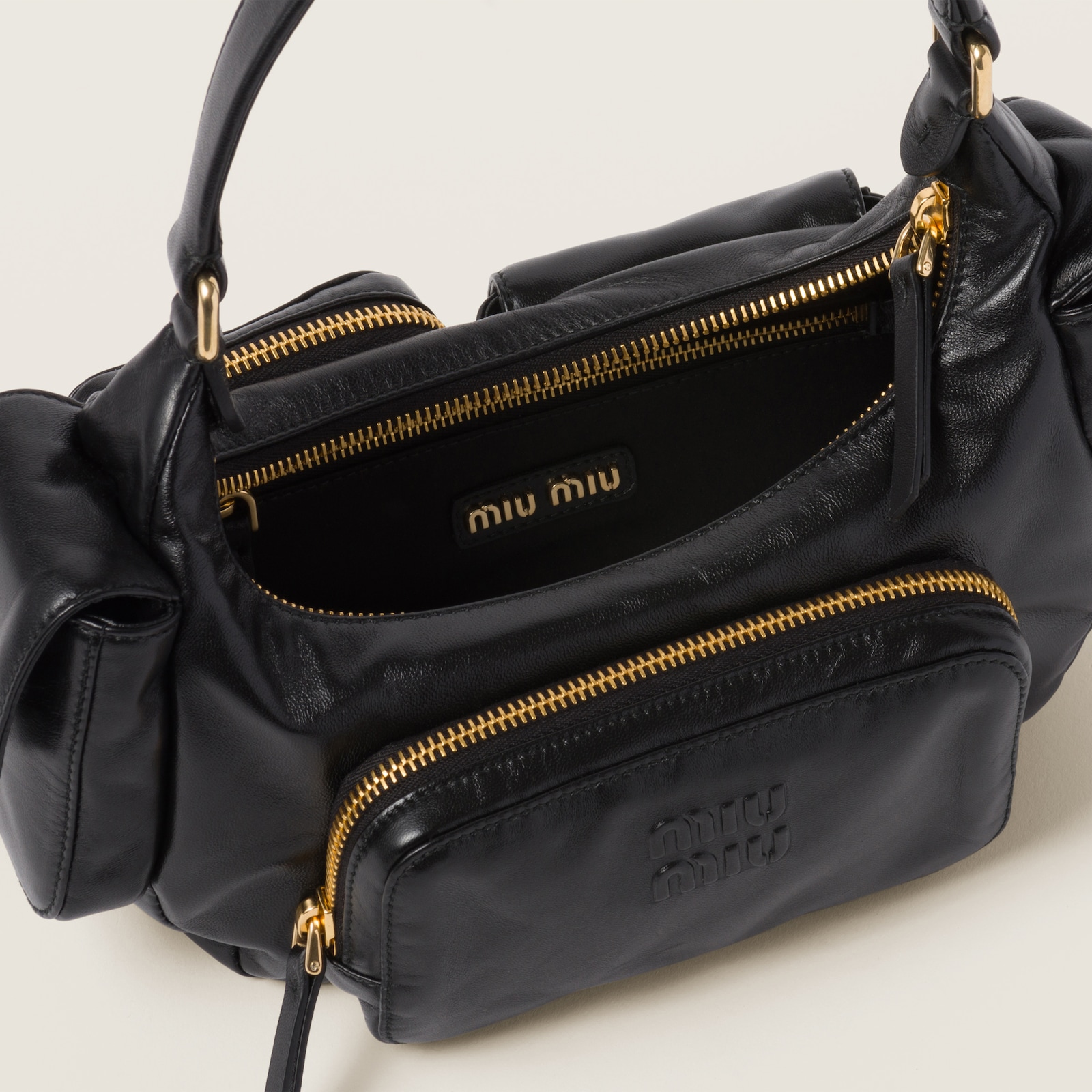 Black Nappa Leather Pocket Bag | Miu Miu