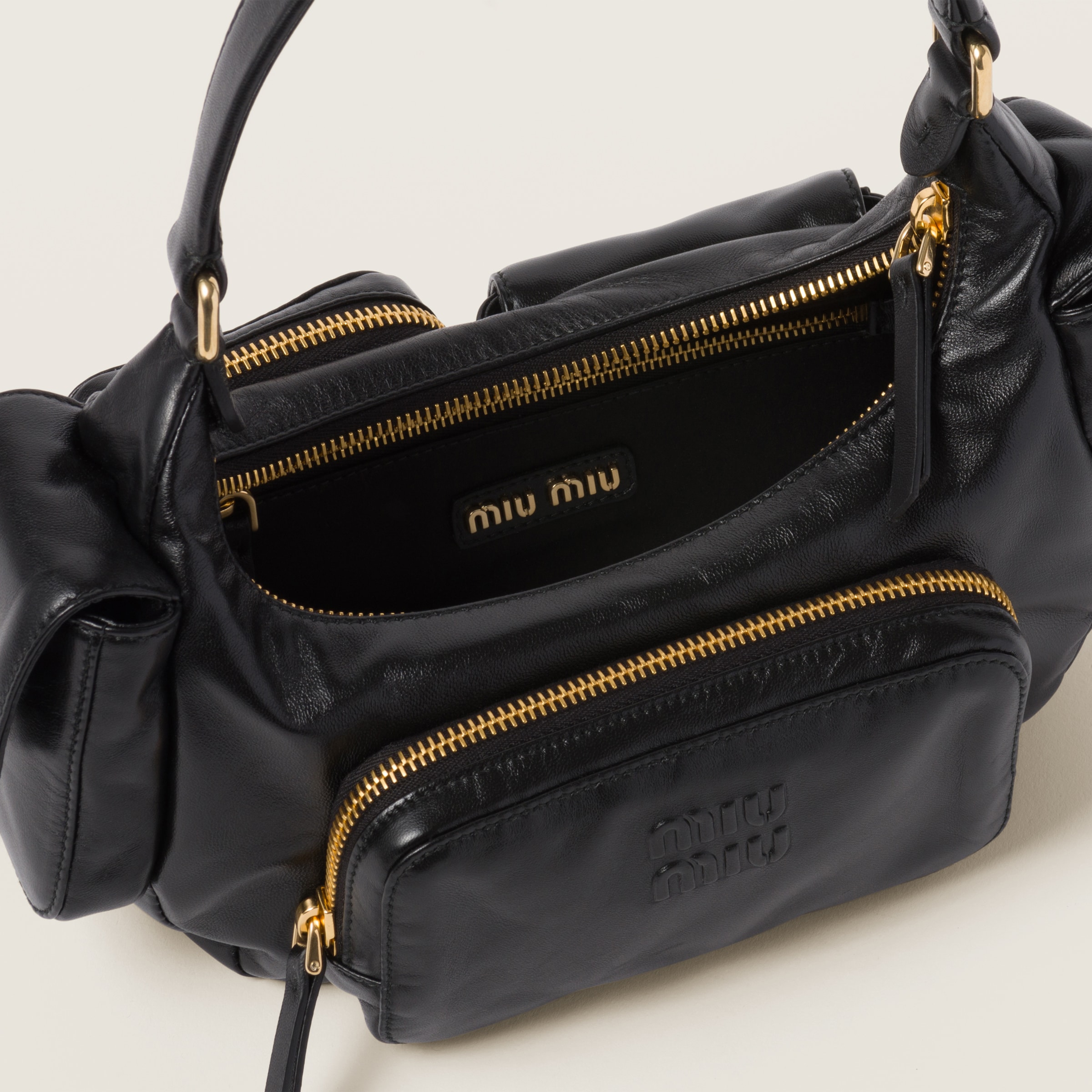Black Nappa Leather Pocket Bag | Miu Miu