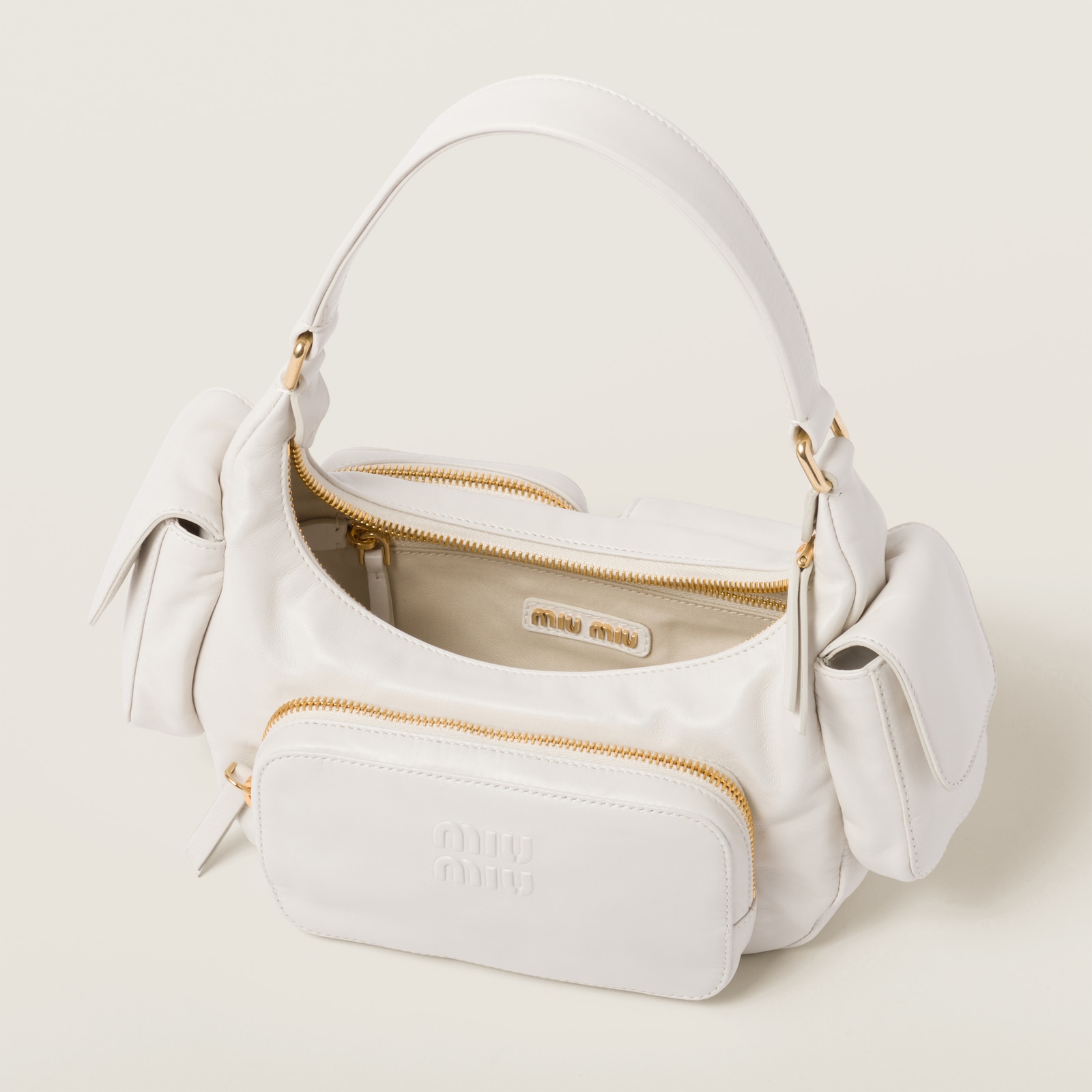 White Nappa Leather Pocket Bag | Miu Miu