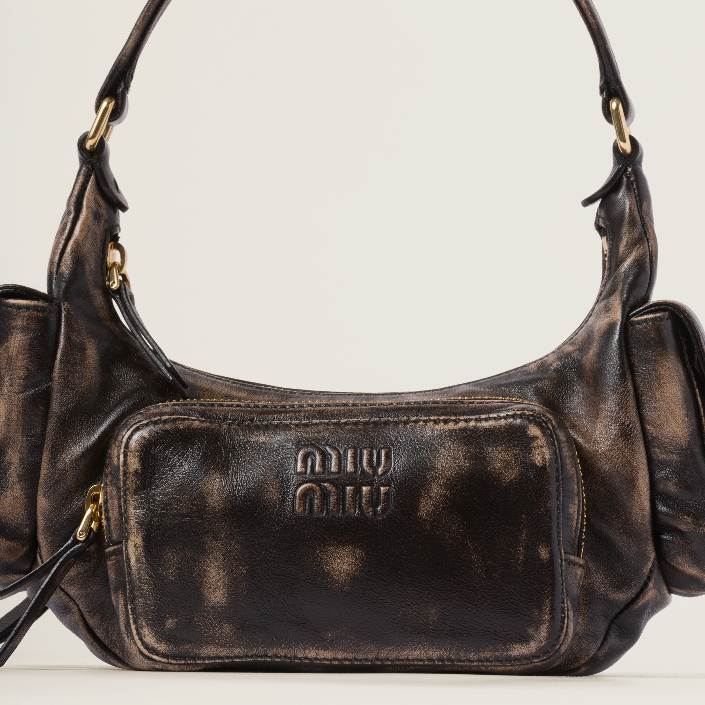 Coffee Nappa Leather Pocket Bag | Miu Miu