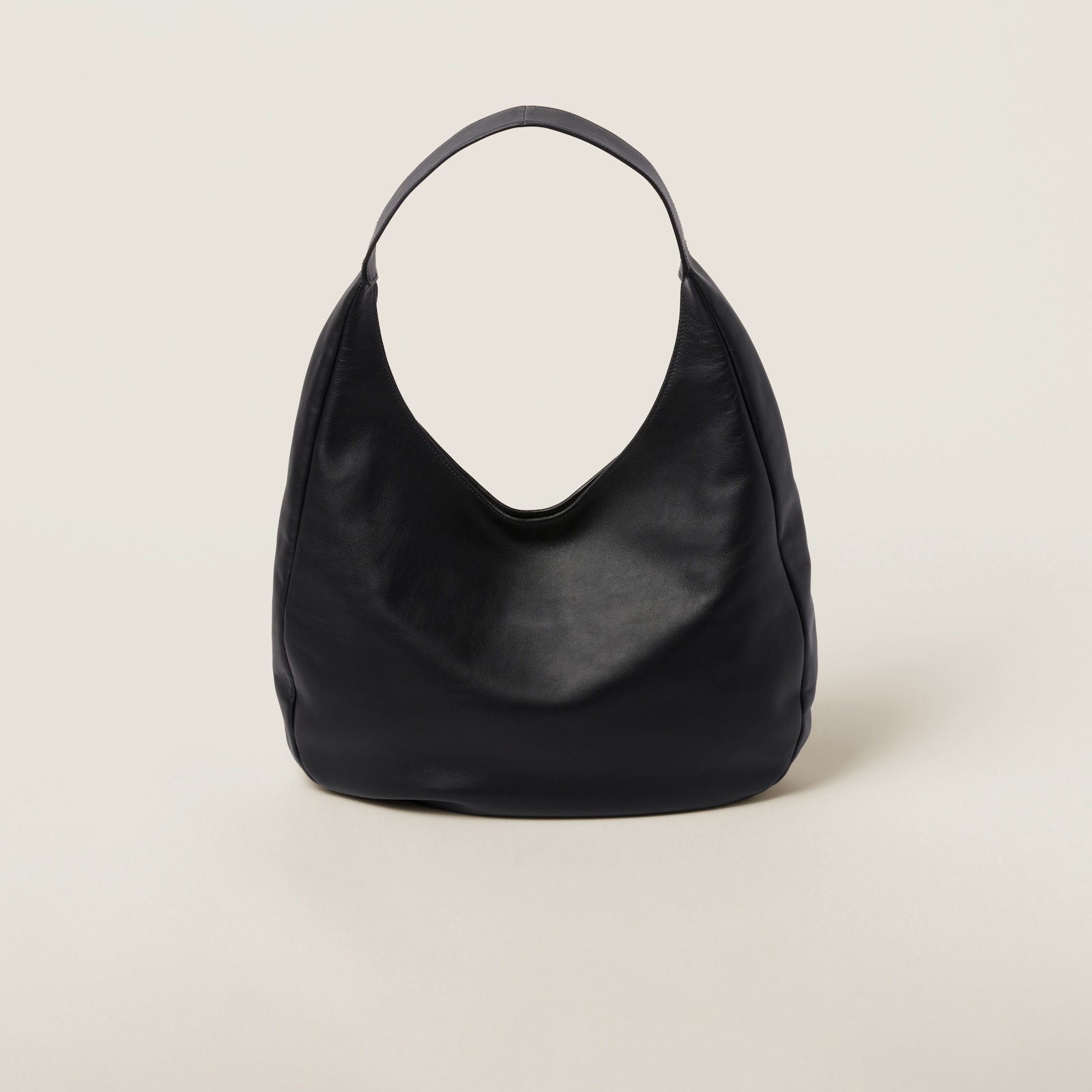 Black Leather Hobo Bag | Miu Miu