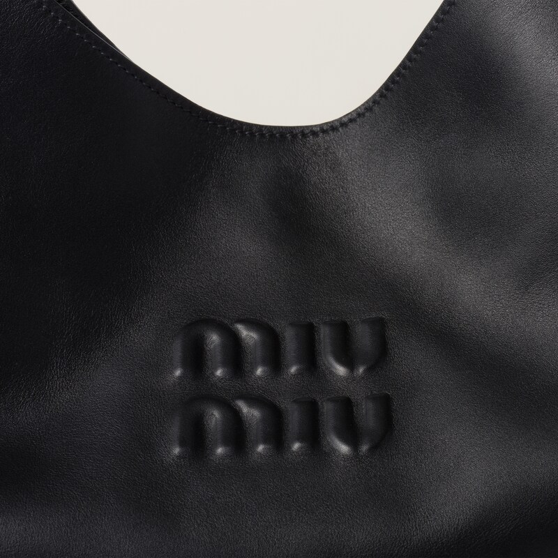 Black Leather Hobo Bag | Miu Miu