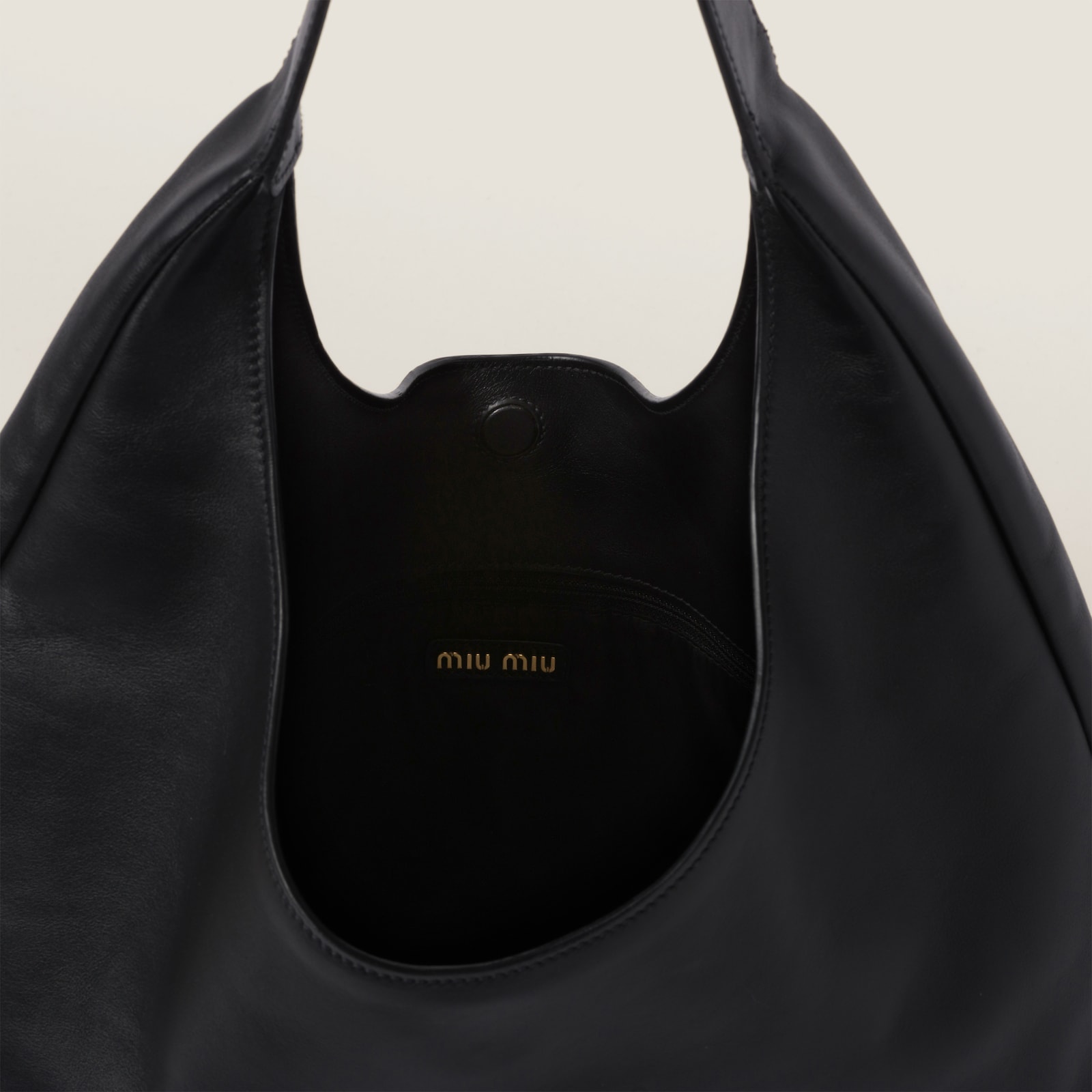 Black Leather Hobo Bag | Miu Miu