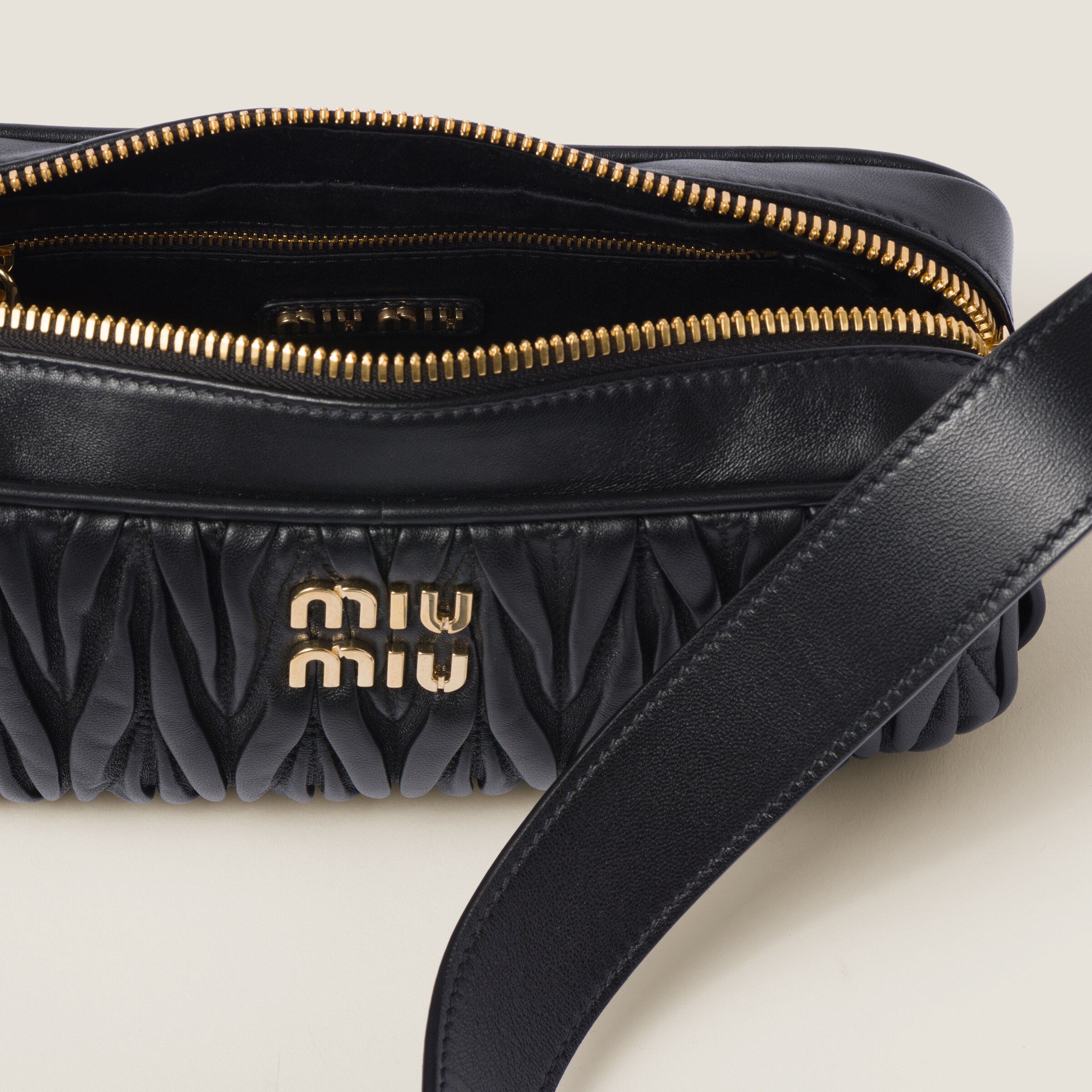 Black Matelassé Nappa Leather Shoulder Bag | Miu Miu