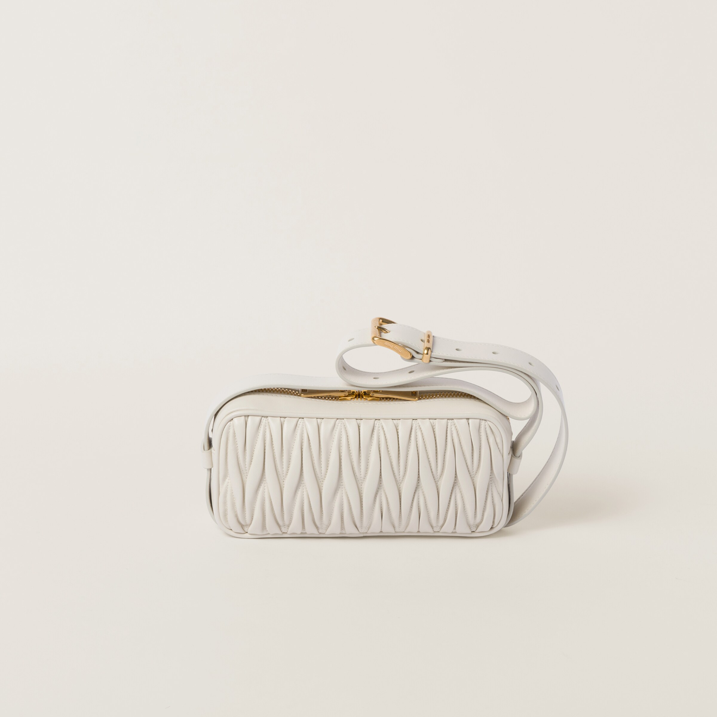 White Matelassé Nappa Leather Shoulder Bag | Miu Miu