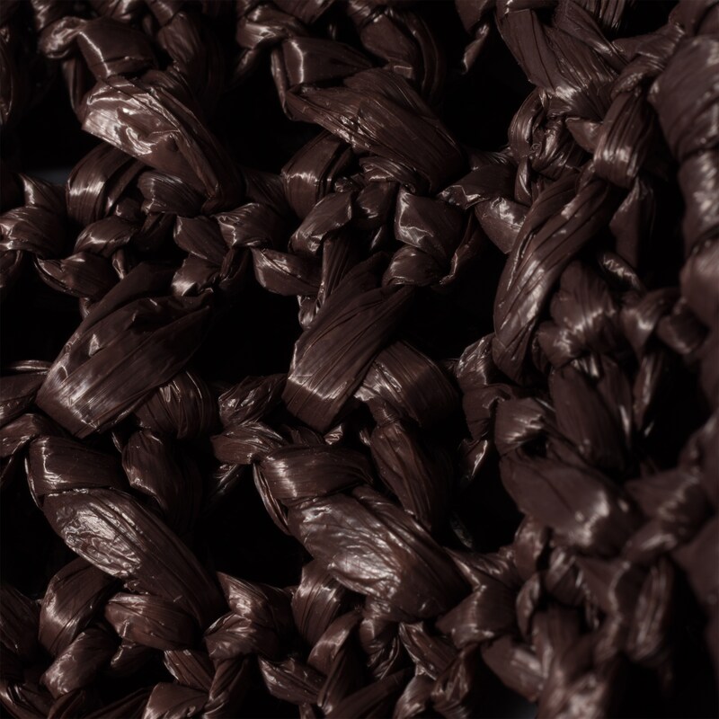 Cocoa Brown/natural Raffia-effect Woven Hobo Bag | Miu Miu