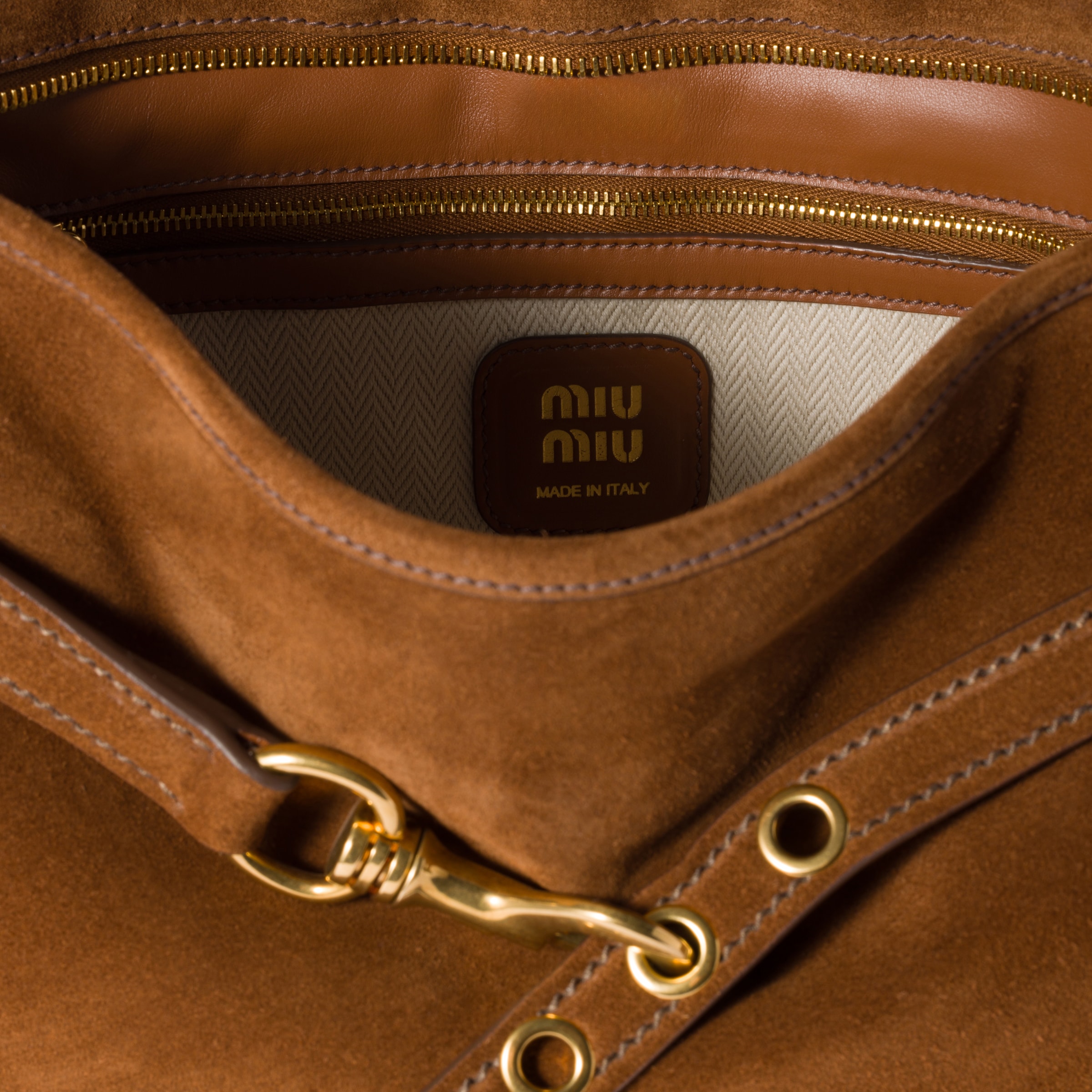 Oak Aventure Suede Bag | Miu Miu - United States