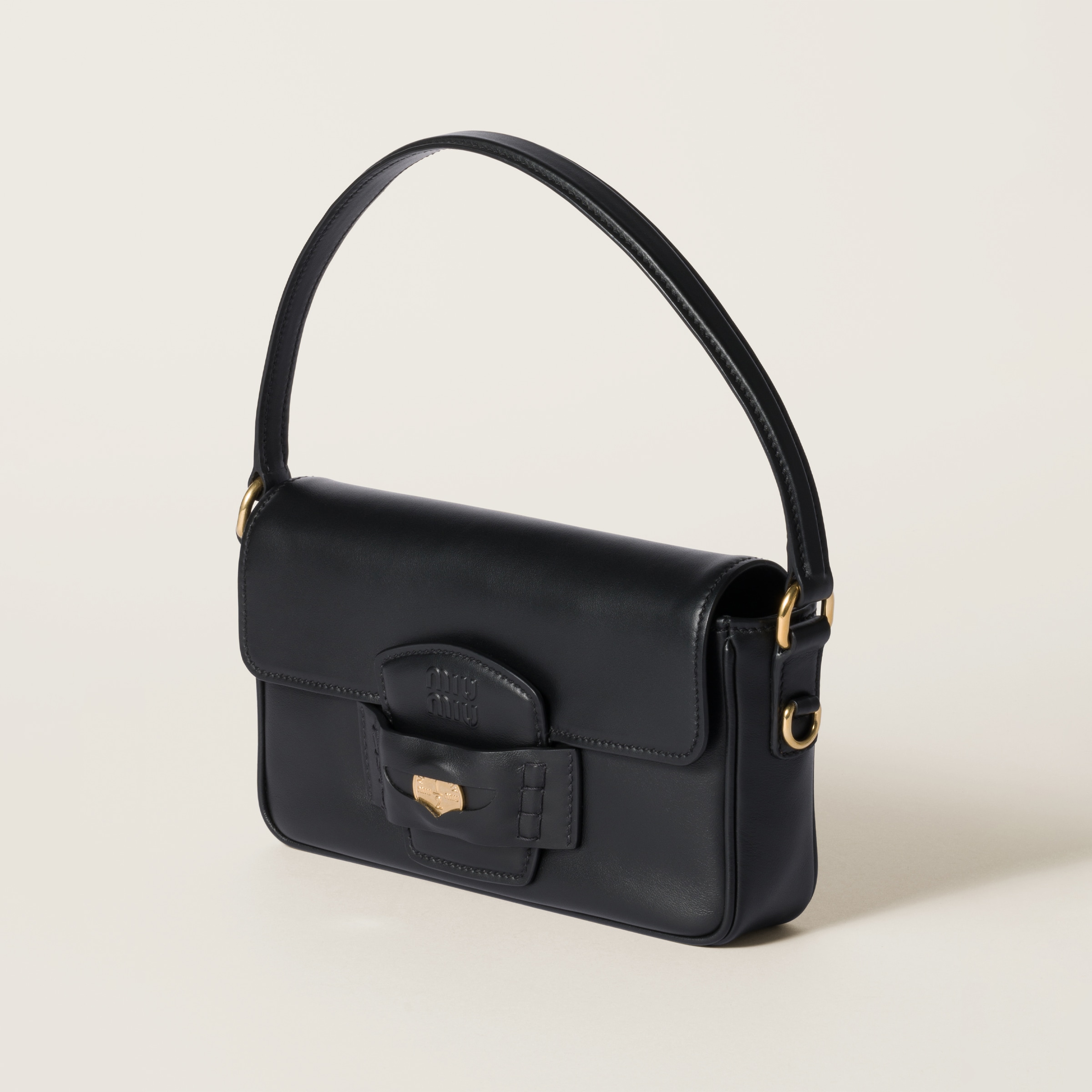 Black Penny Leather Bag | Miu Miu