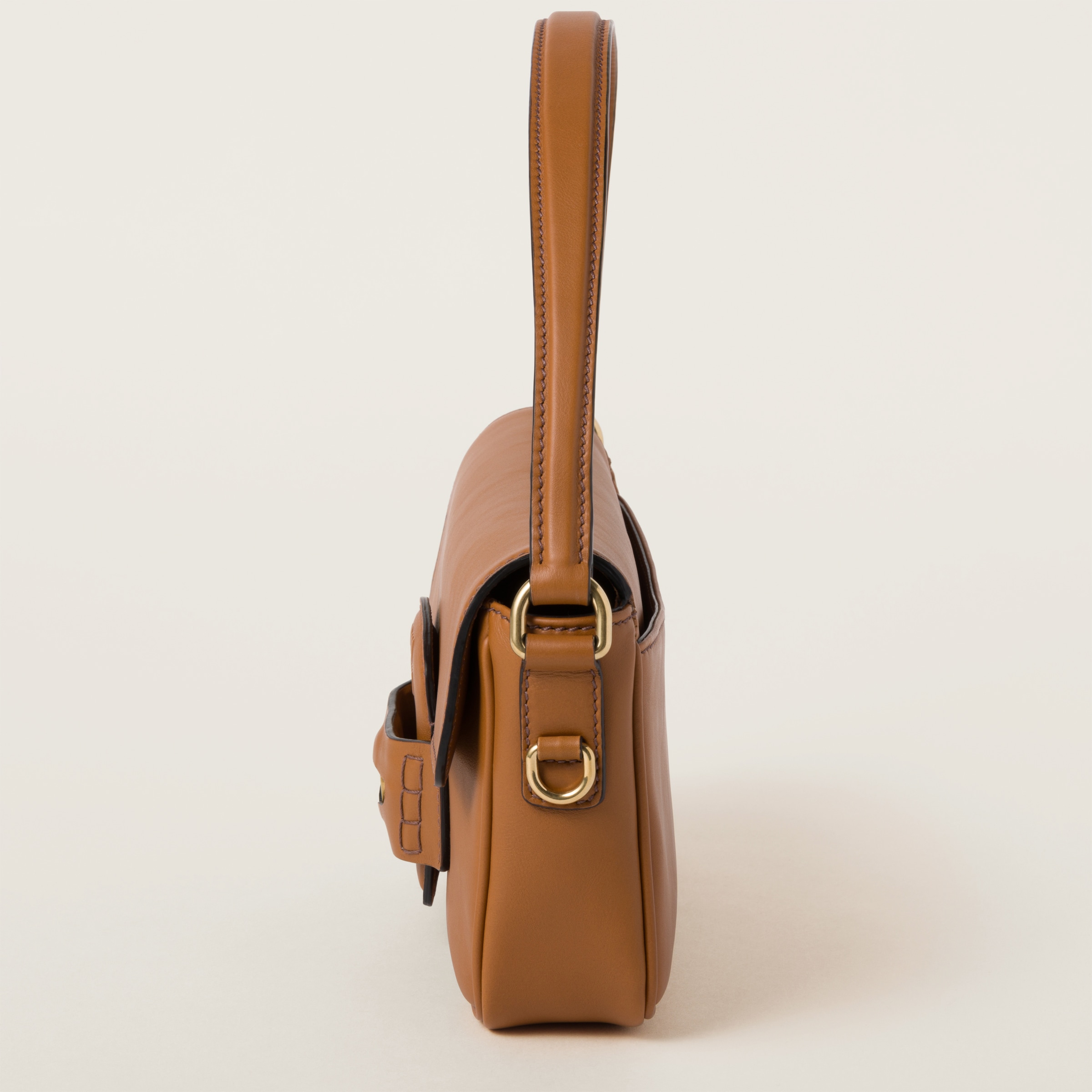 Cognac Penny Leather Bag | Miu Miu