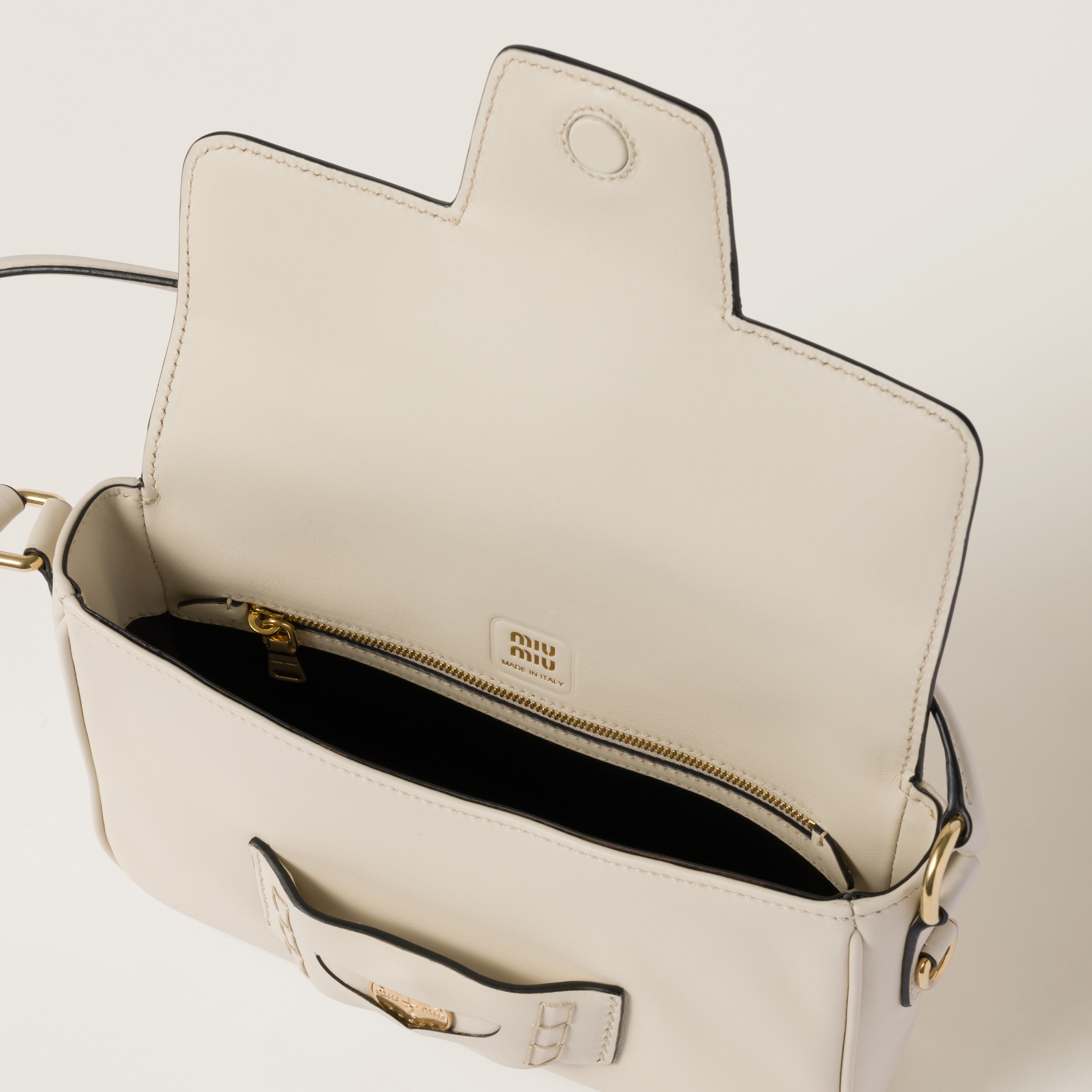 Chalk White Penny Leather Bag | Miu Miu Chalk White Penny Leather Bag | Miu Miu