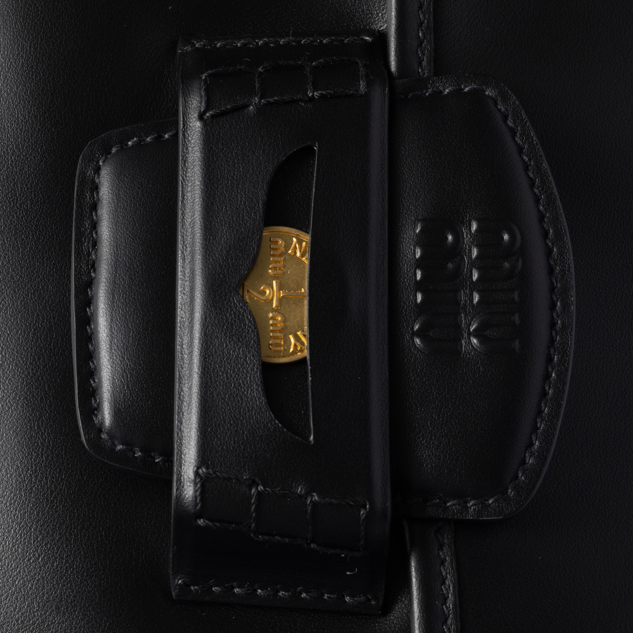 Black Penny Leather Bag | Miu Miu