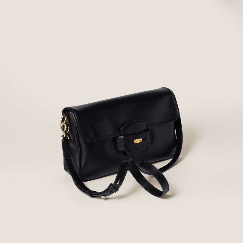 Black Penny Leather Bag | Miu Miu