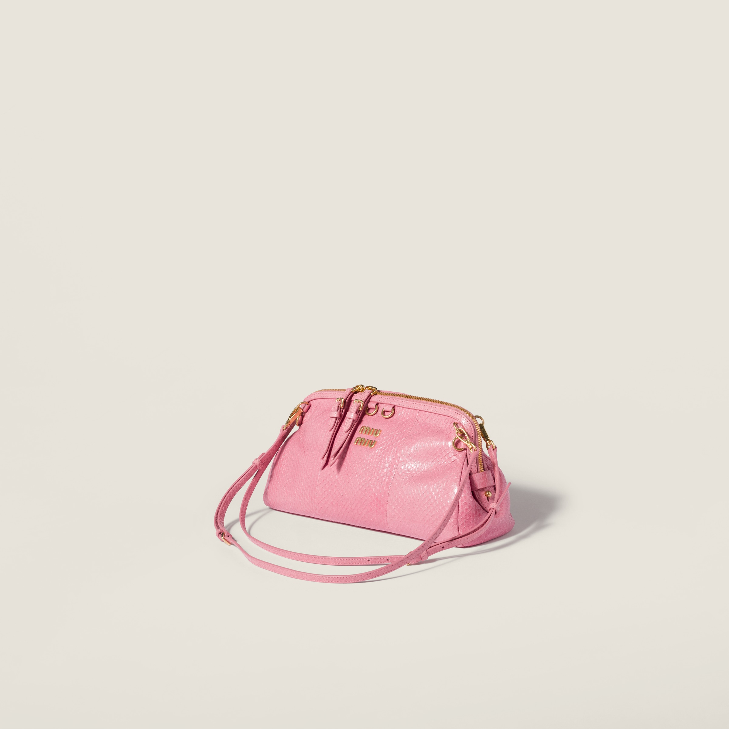 Petal Pink Caprice Ayers Leather Clutch | Miu Miu