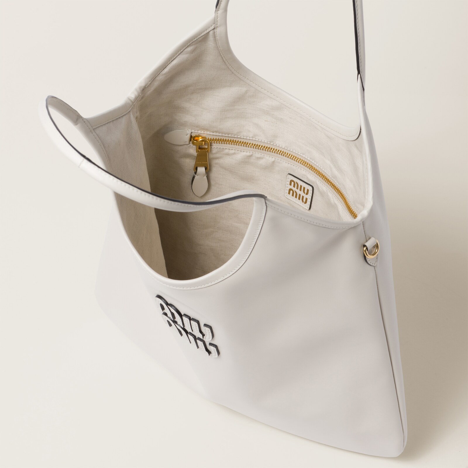 Chalk White Ivy Leather Bag | Miu Miu