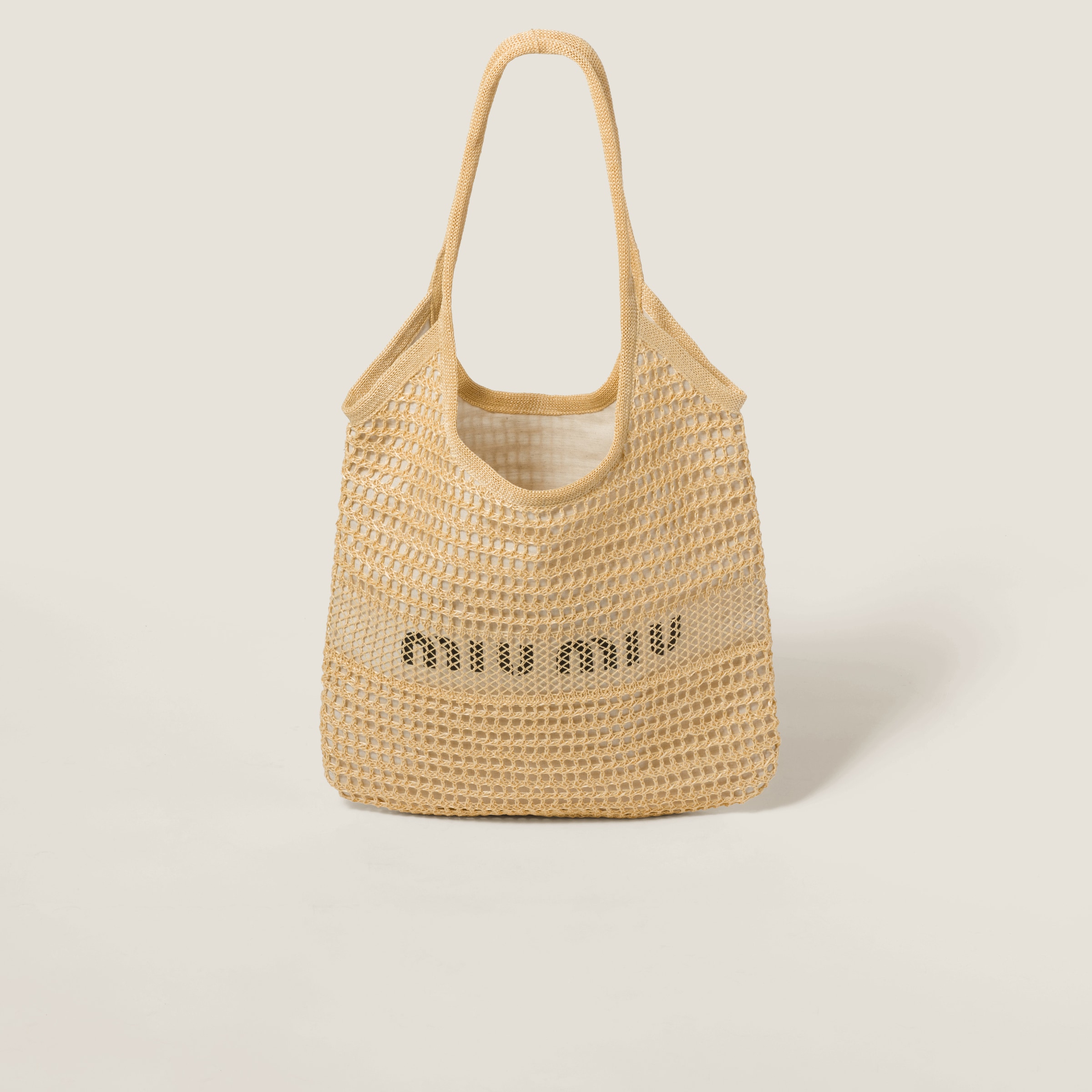Mini Cabas En Tissu Et Lin Naturel | Miu Miu