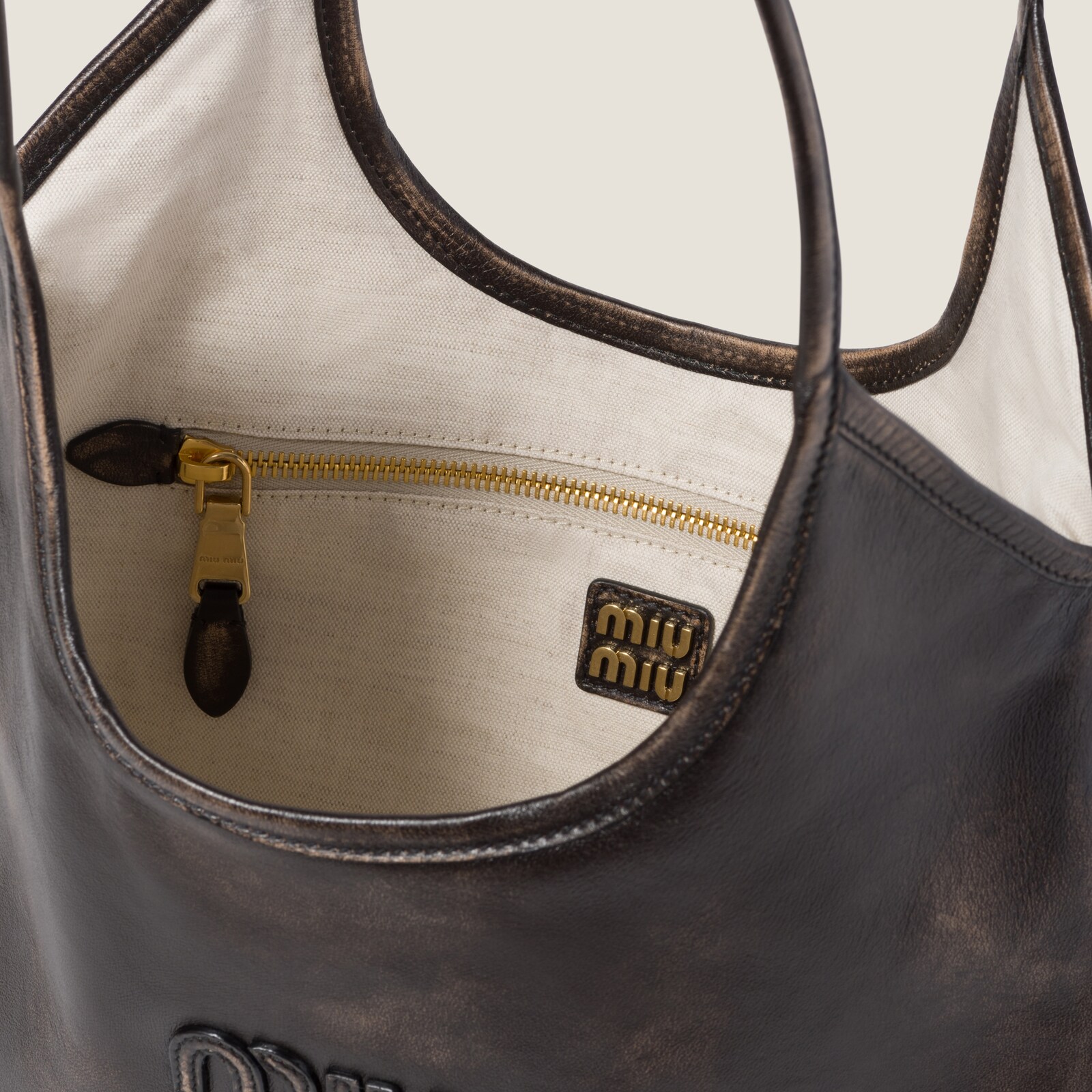 Coffee Ivy Leather Bag | Miu Miu
