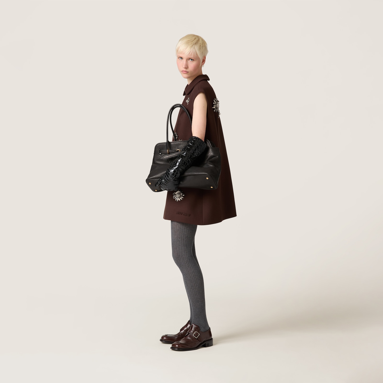 Black Aventure Nappa Leather Bag | Miu Miu - United States