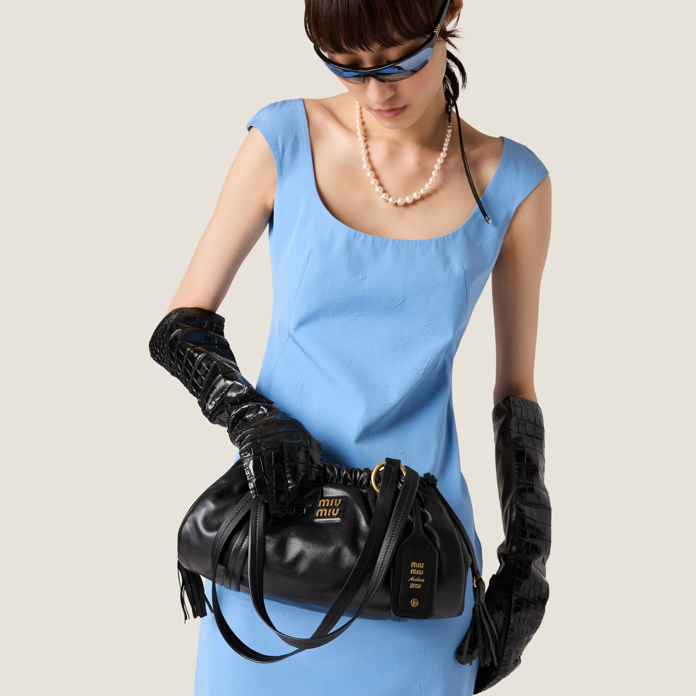 Bolso De Napa Joie Negro | Miu Miu