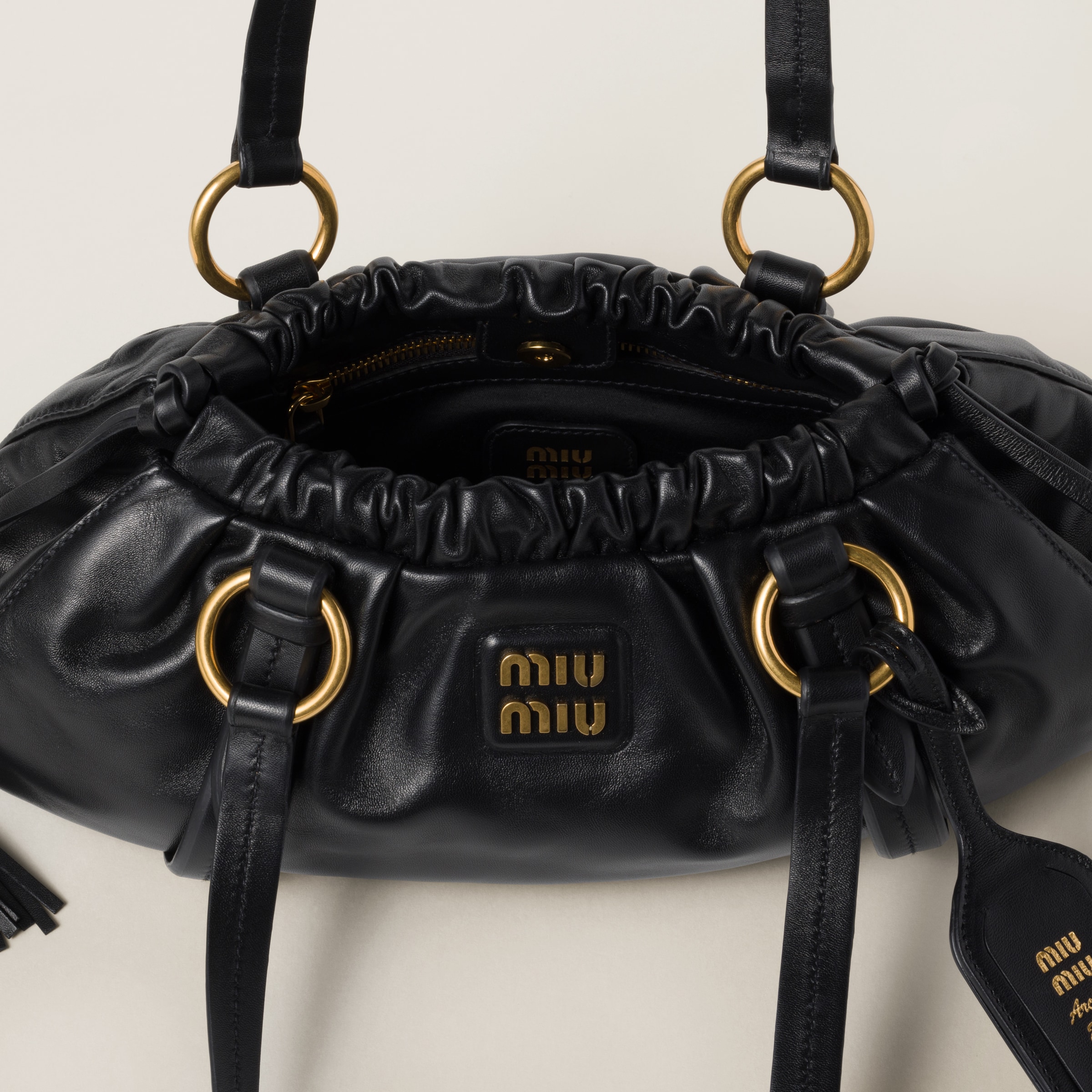 Black Joie Nappa Leather Bag | Miu Miu