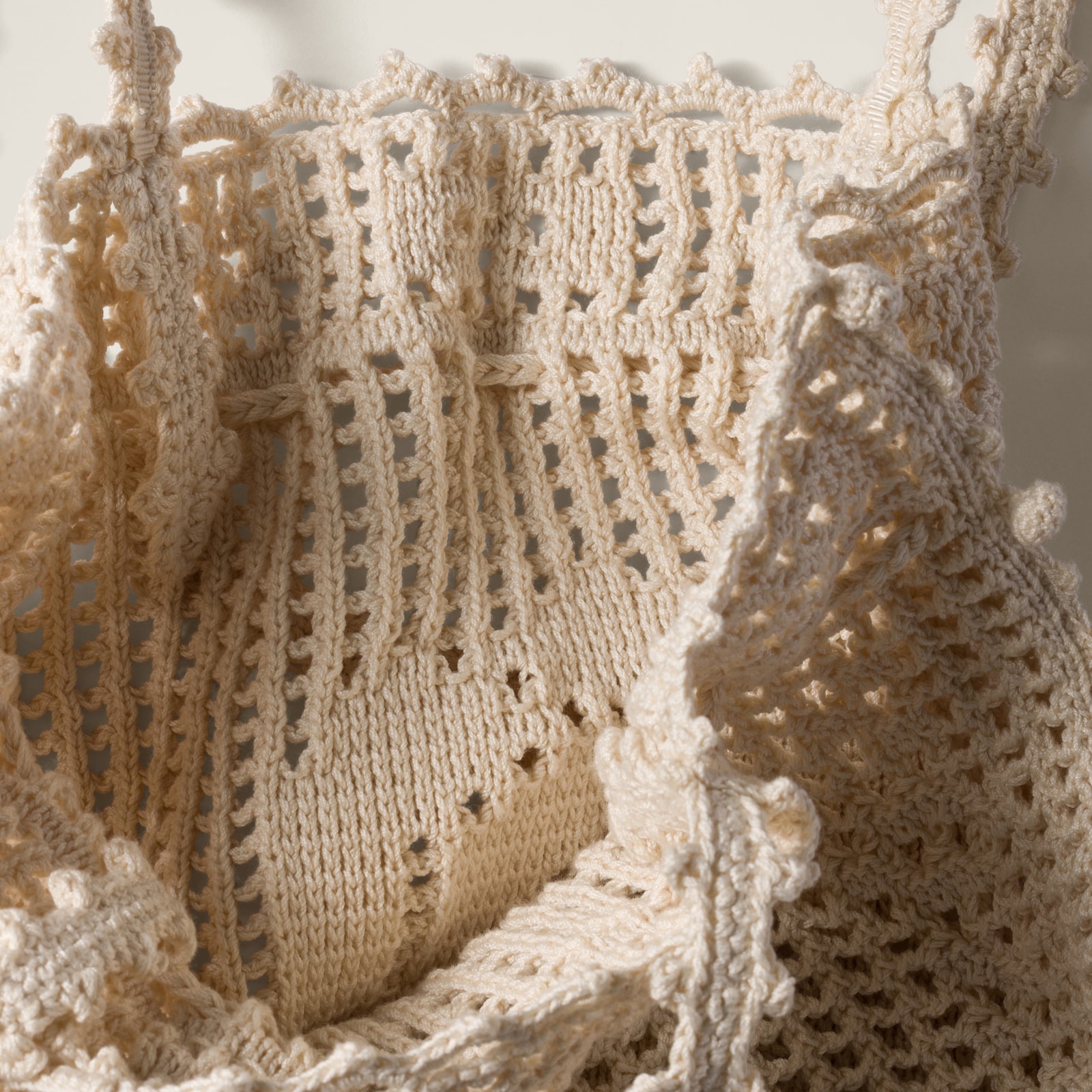 Chalk White Crochet Cotton Bag | Miu Miu - United States