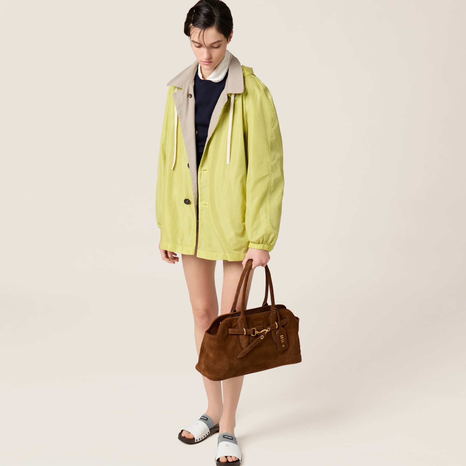 Oak Aventure Suede Bag | Miu Miu - United States