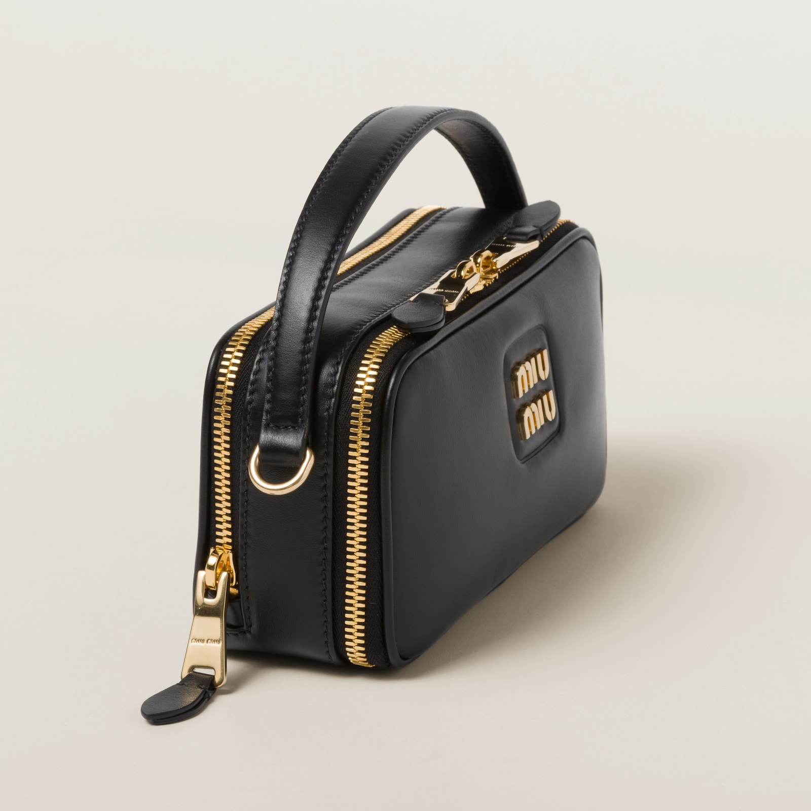 Black Leather Shoulder Bag | Miu Miu