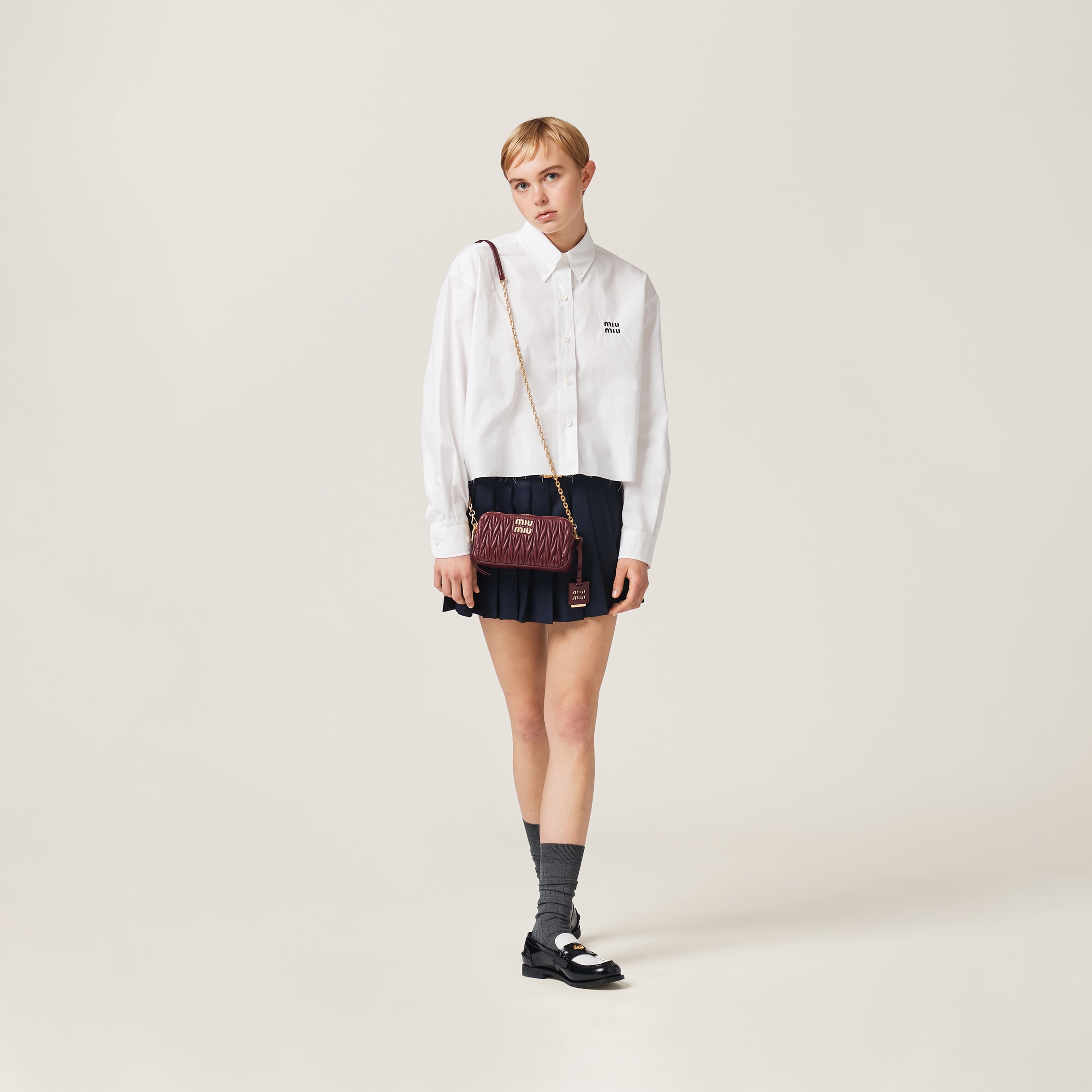 Amaranth Red/maize Yellow Matelassé Nappa Leather Mini-bag | Miu Miu