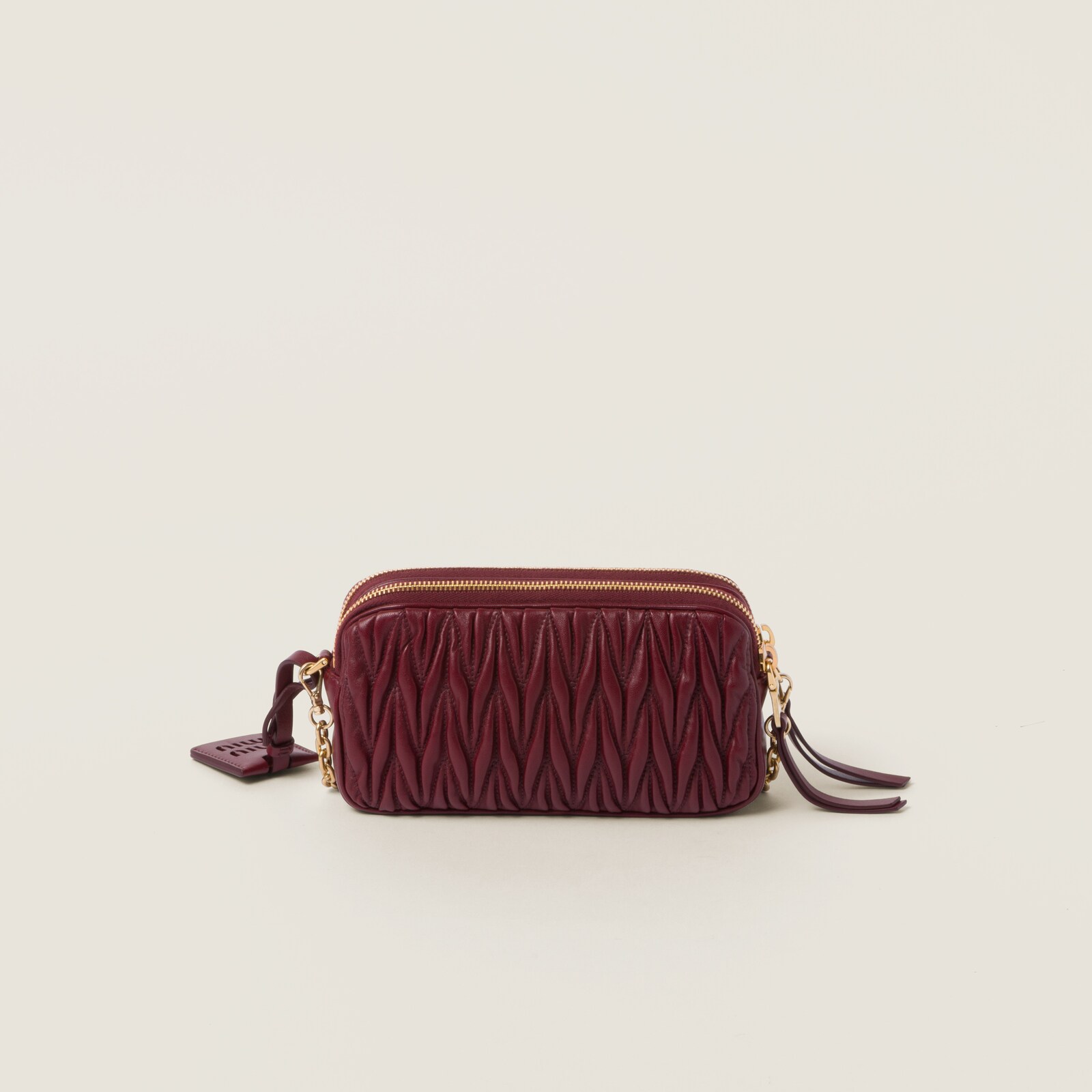 Amaranth Red/maize Yellow Matelassé Nappa Leather Mini-bag | Miu Miu
