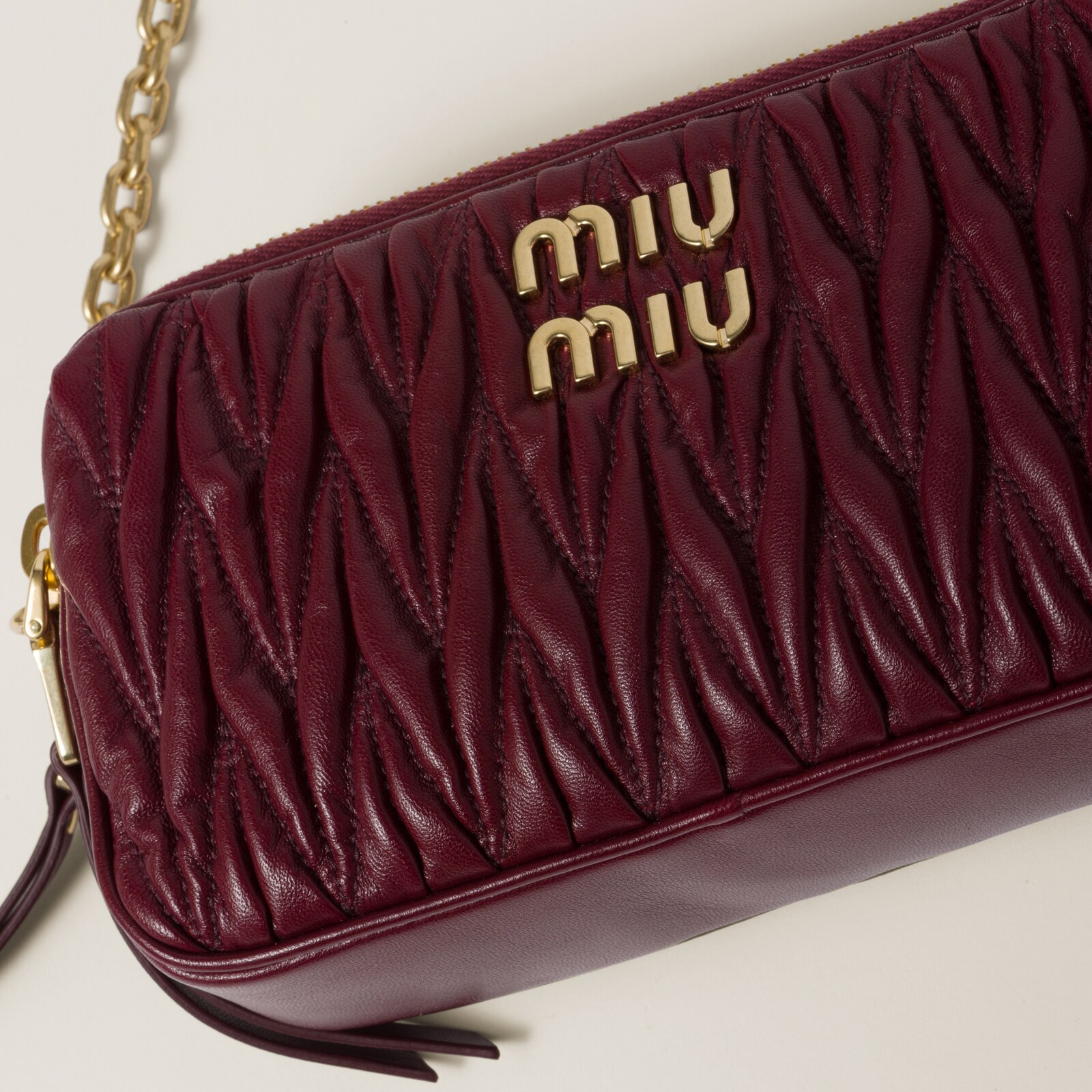 Amaranth Red/maize Yellow Matelassé Nappa Leather Mini-bag | Miu Miu