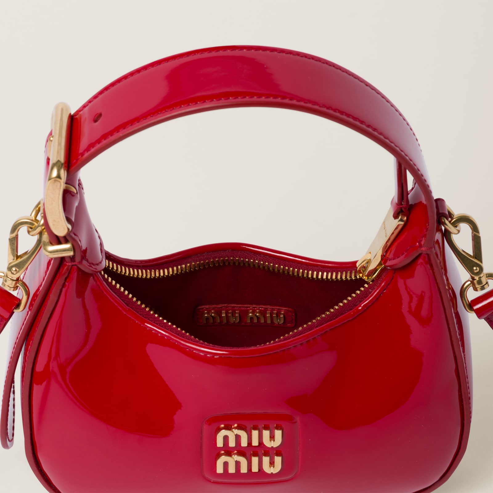 Red Patent Leather Hobo Bag | Miu Miu