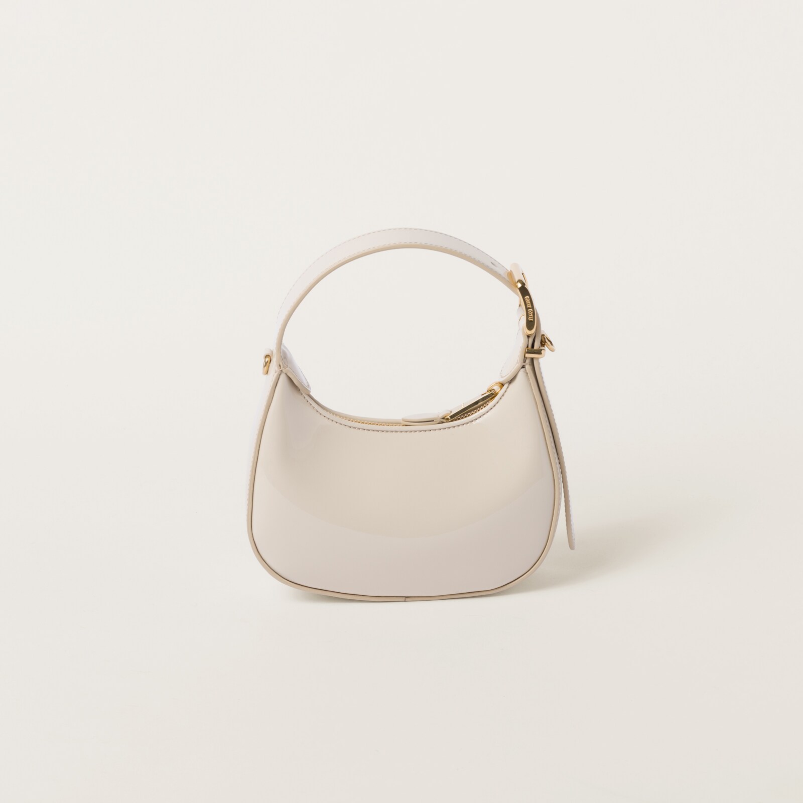 Ivory Patent Leather Hobo Bag | Miu Miu