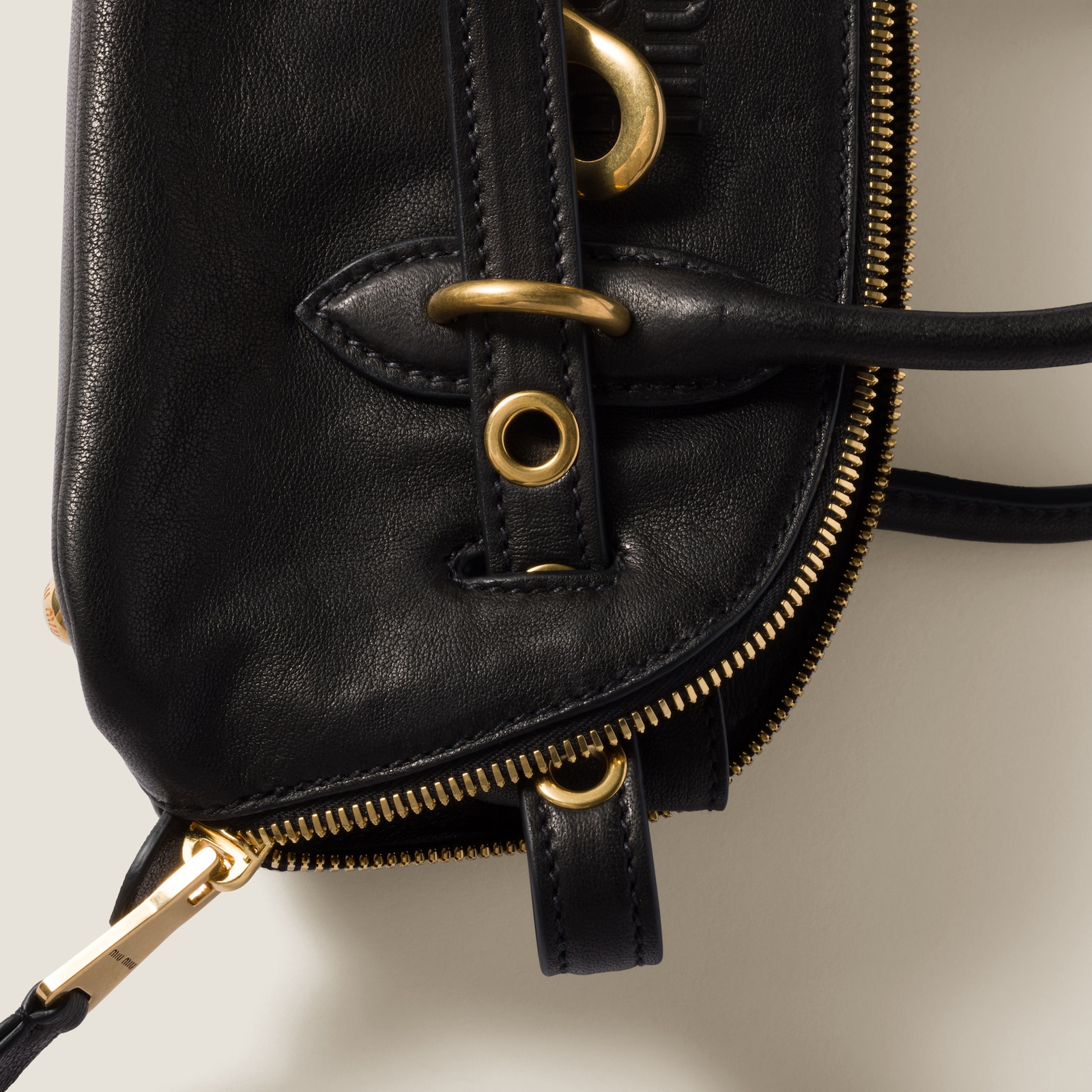 Black Aventure Mini Nappa Leather Bag | Miu Miu