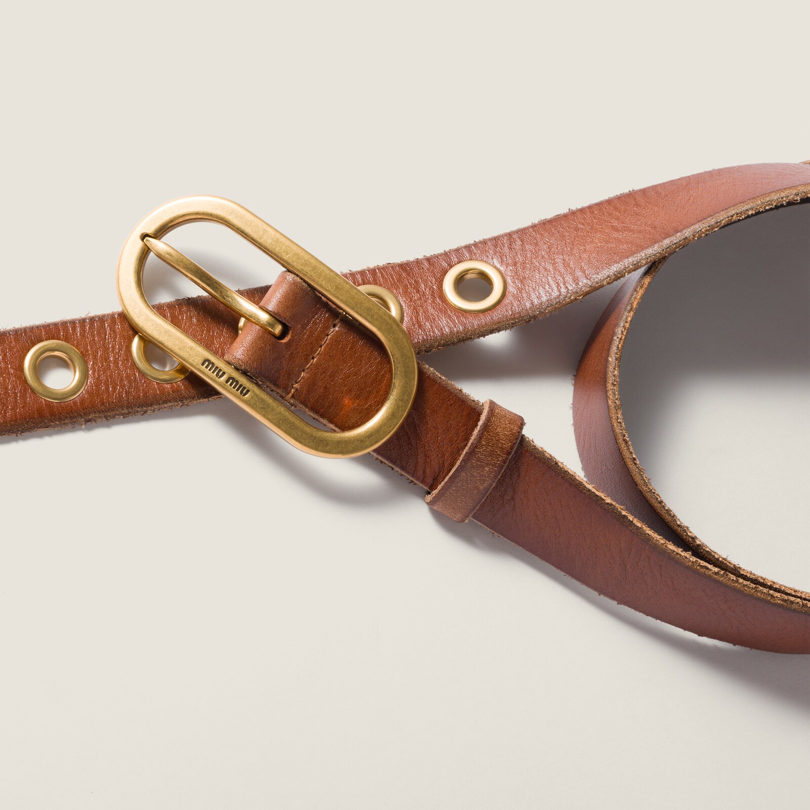 Cognac Leather Belt | Miu Miu