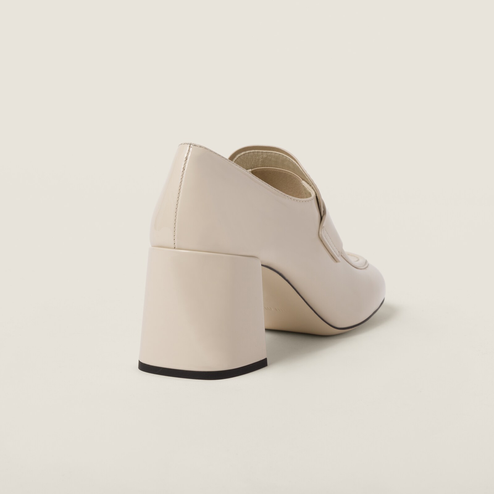Ivory Patent Leather Loafers | Miu Miu