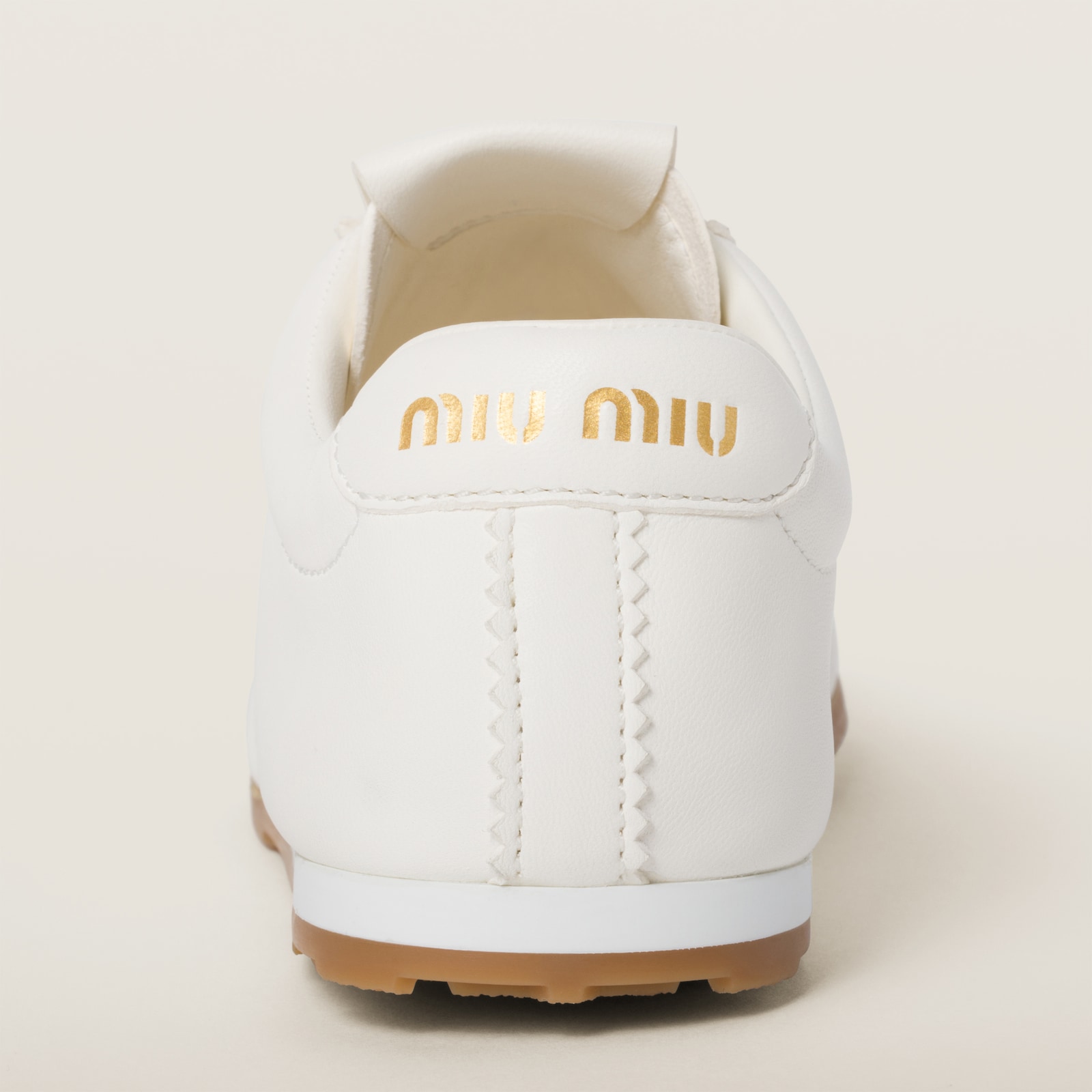 Baskets En Cuir Nappa Plume Ivoire | Miu Miu