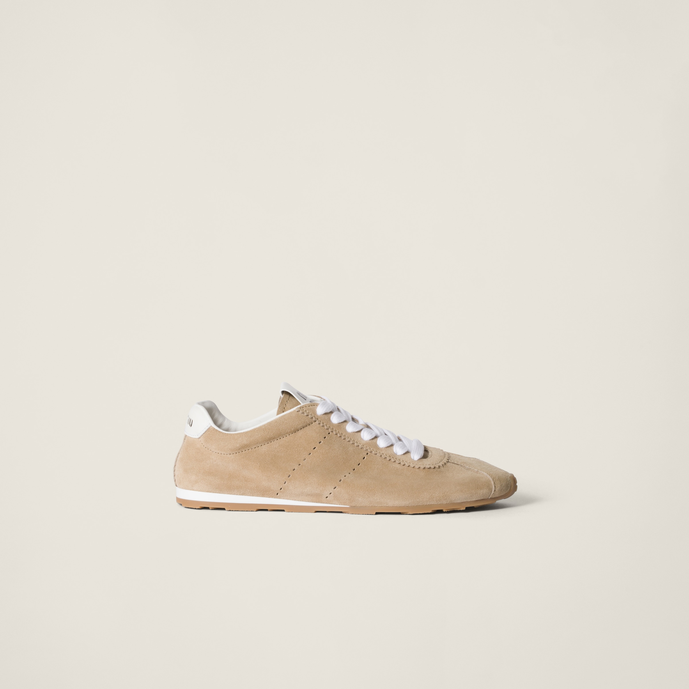 Wüstenbeige Plume Sneaker Aus Wildleder | Miu Miu
