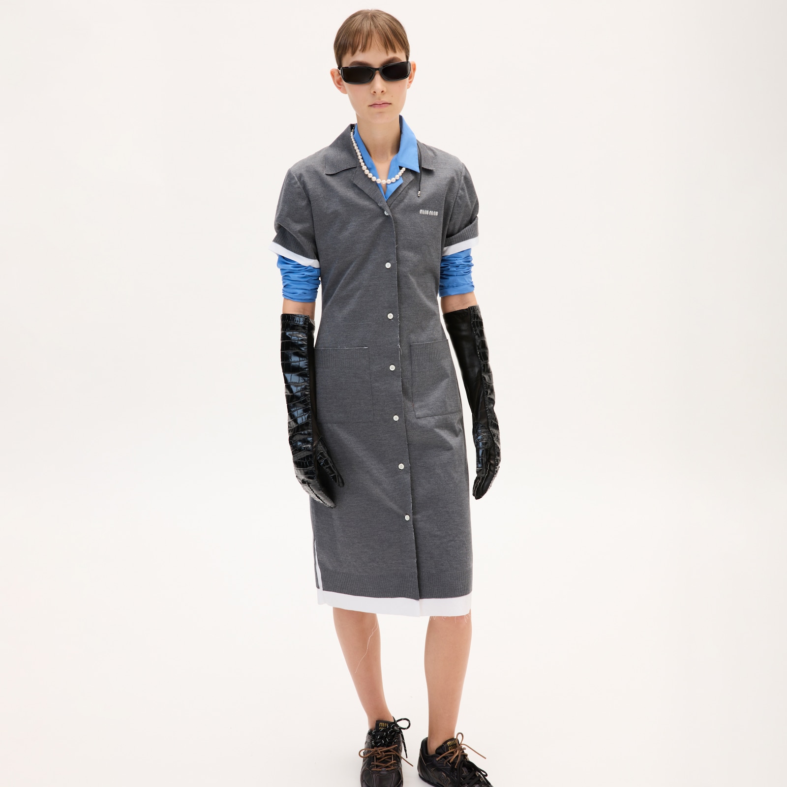 Black New Balance X Miu Miu 530 Sl Leather Sneakers | Miu Miu