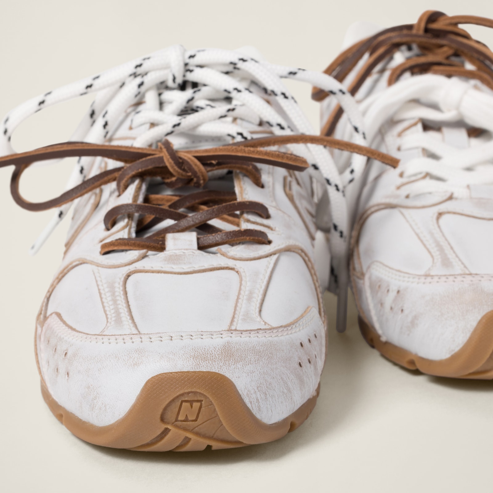 White New Balance X Miu Miu 530 Sl Leather Sneakers | Miu Miu