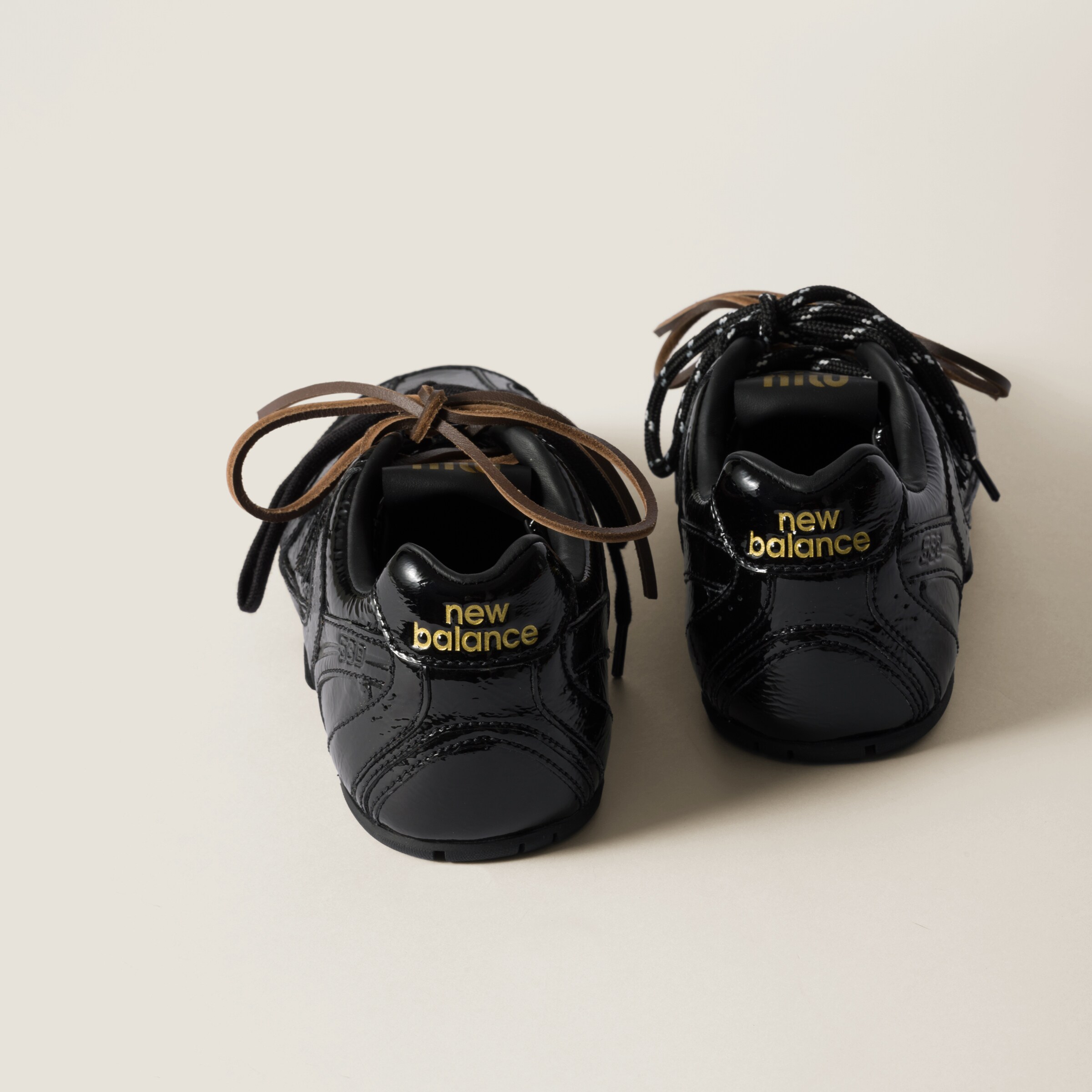 Black New Balance X Miu Miu 530 Sl Patent Leather Sneakers | Miu Miu