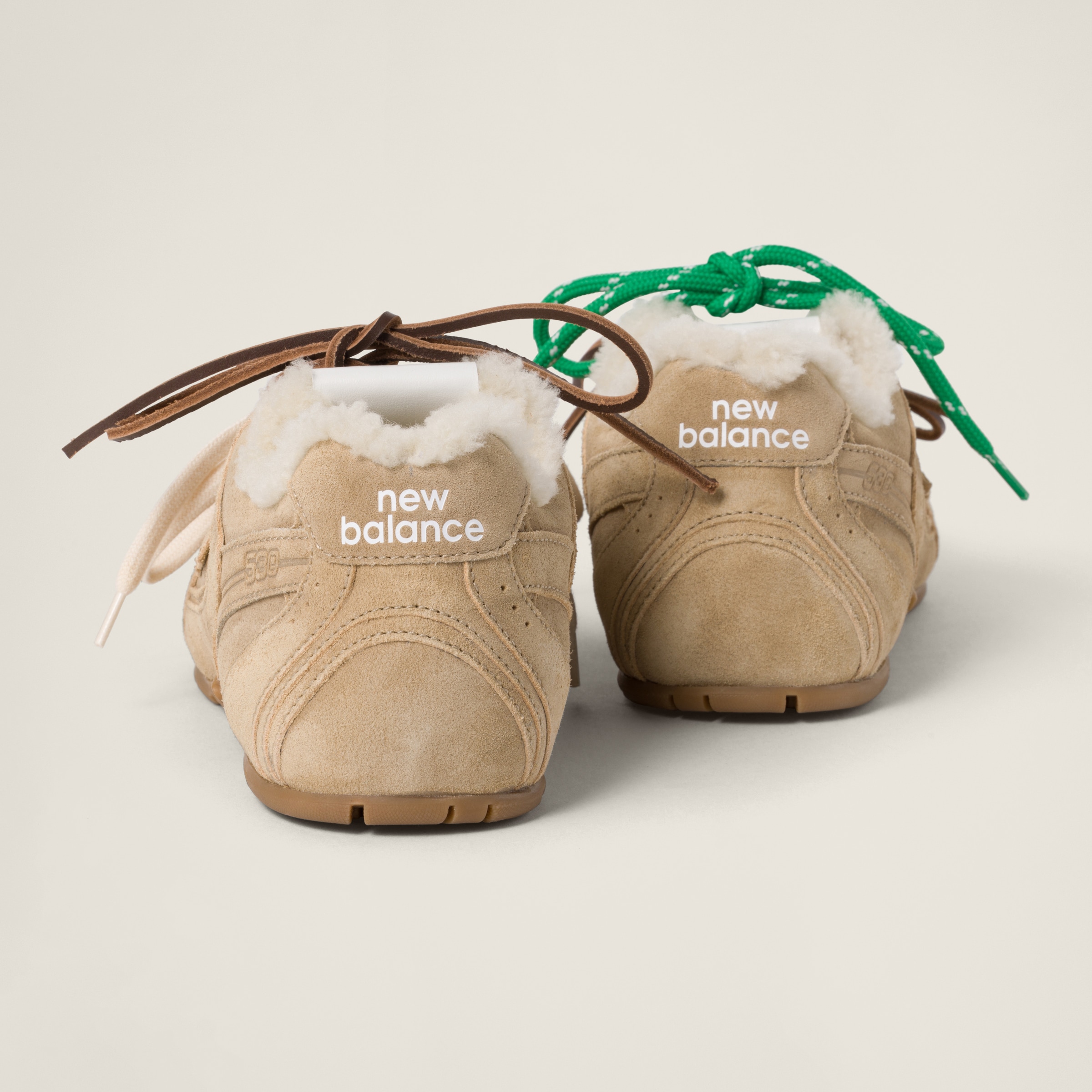 Ecru New Balance X Miu Miu 530 Sl Bleached Leather Sneakers | Miu Miu