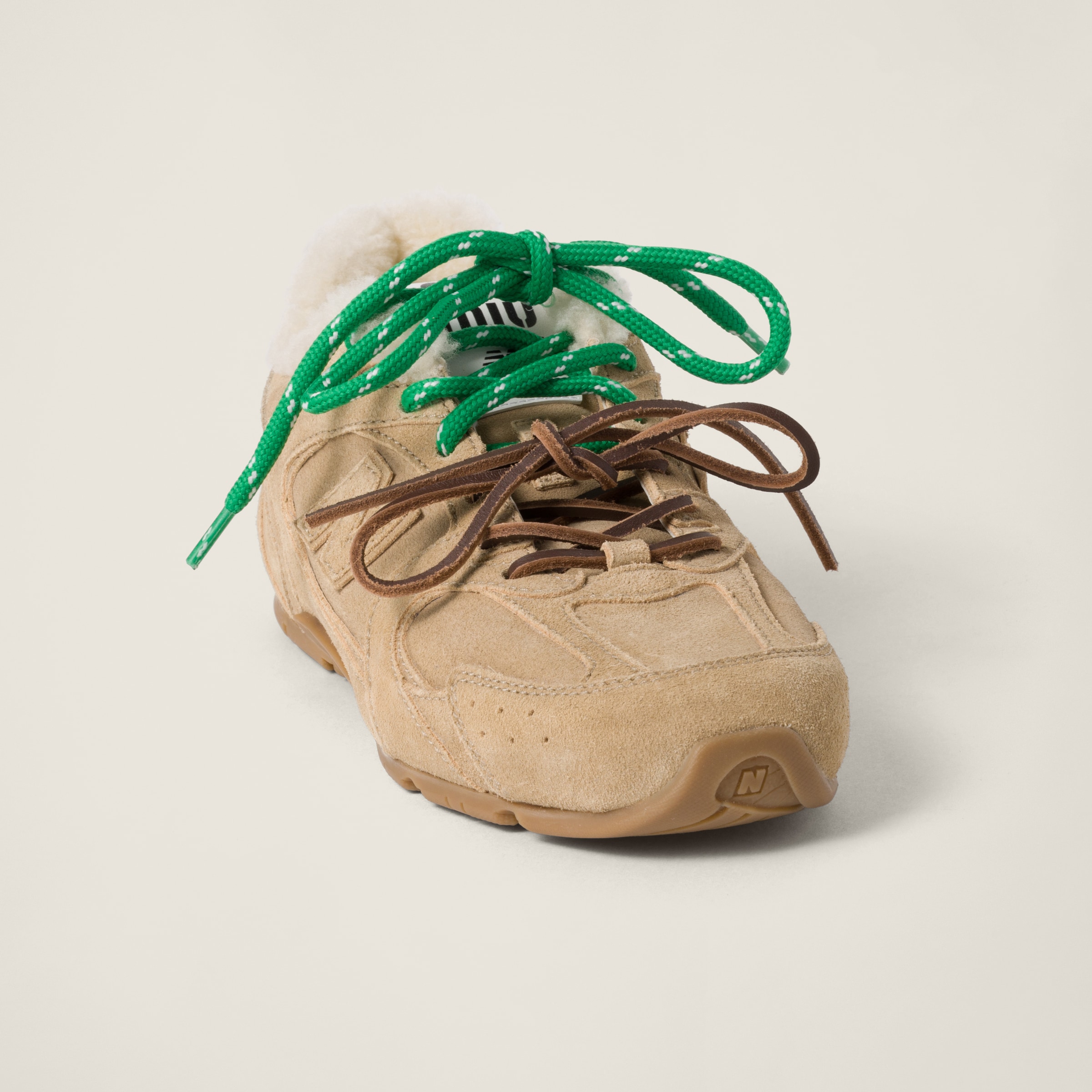 Ecru New Balance X Miu Miu 530 Sl Bleached Leather Sneakers | Miu Miu